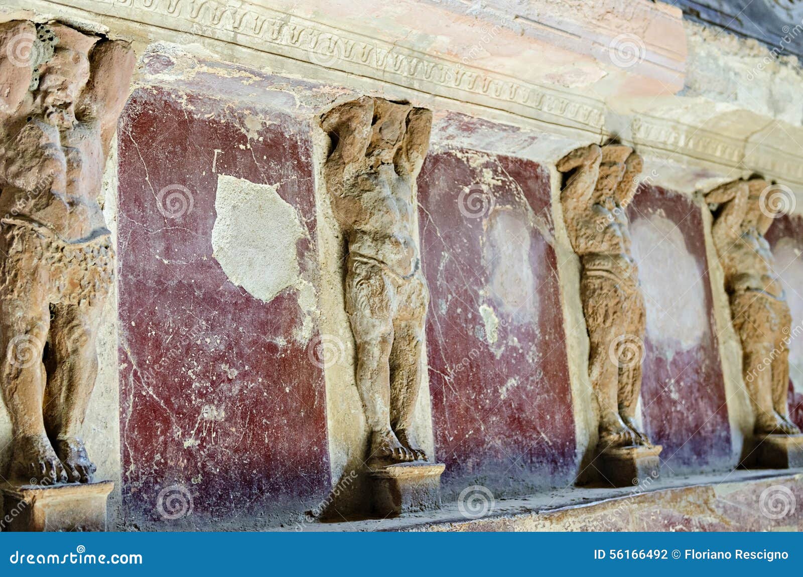 Caryatids in the Baths of Pompeii Stock Photo - Image of sculpture ...