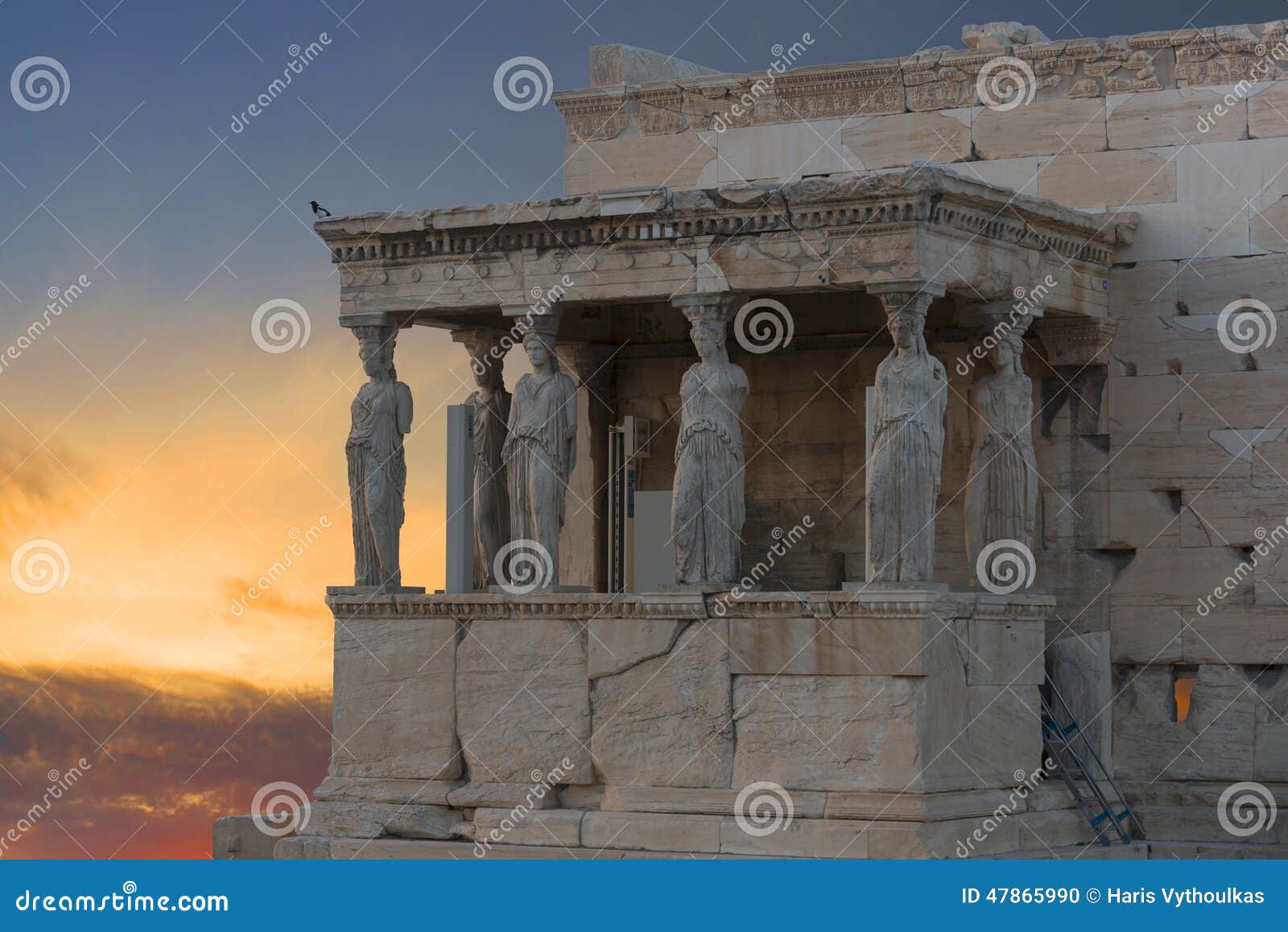 Damaged Parthenon Roof In The Athens, Greece Stock Photo ...