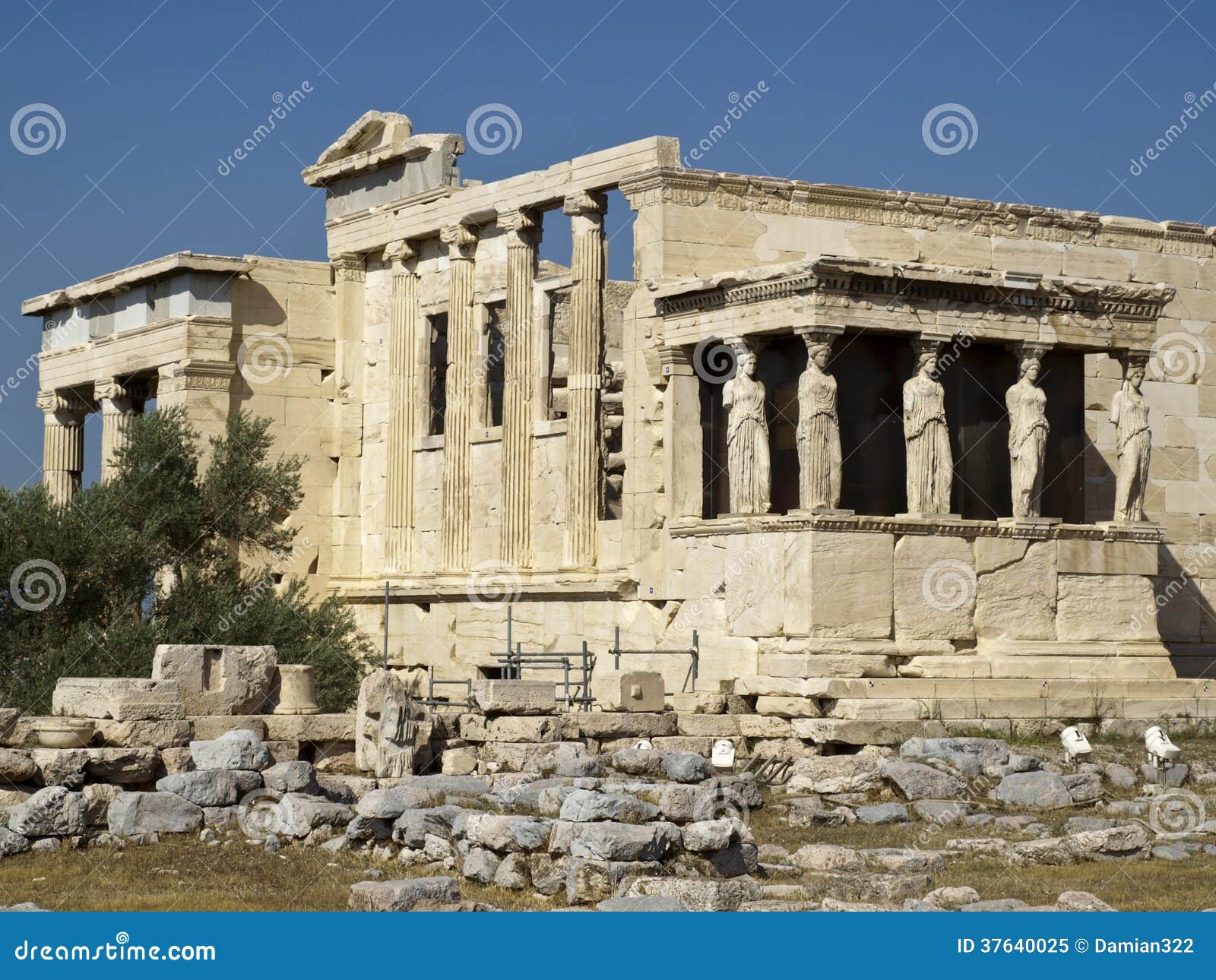 Caryatids, Erechtheion Temple Acropolis, Athens Greece Stock Image - Image of greek, acropolis ...