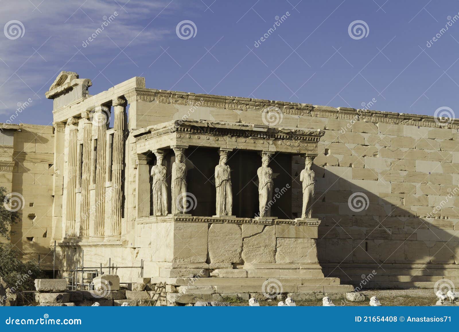 Caryatids in Erechtheum, Acropolis,Athens,Greece Stock Photo - Image of ...