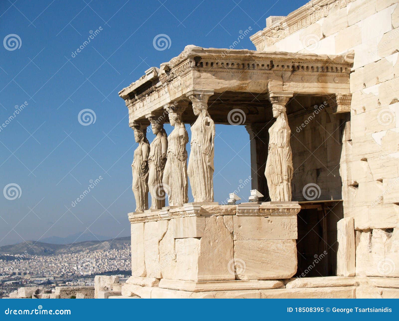Caryatids at Erechtheum of Parthenon Stock Image - Image of greece ...