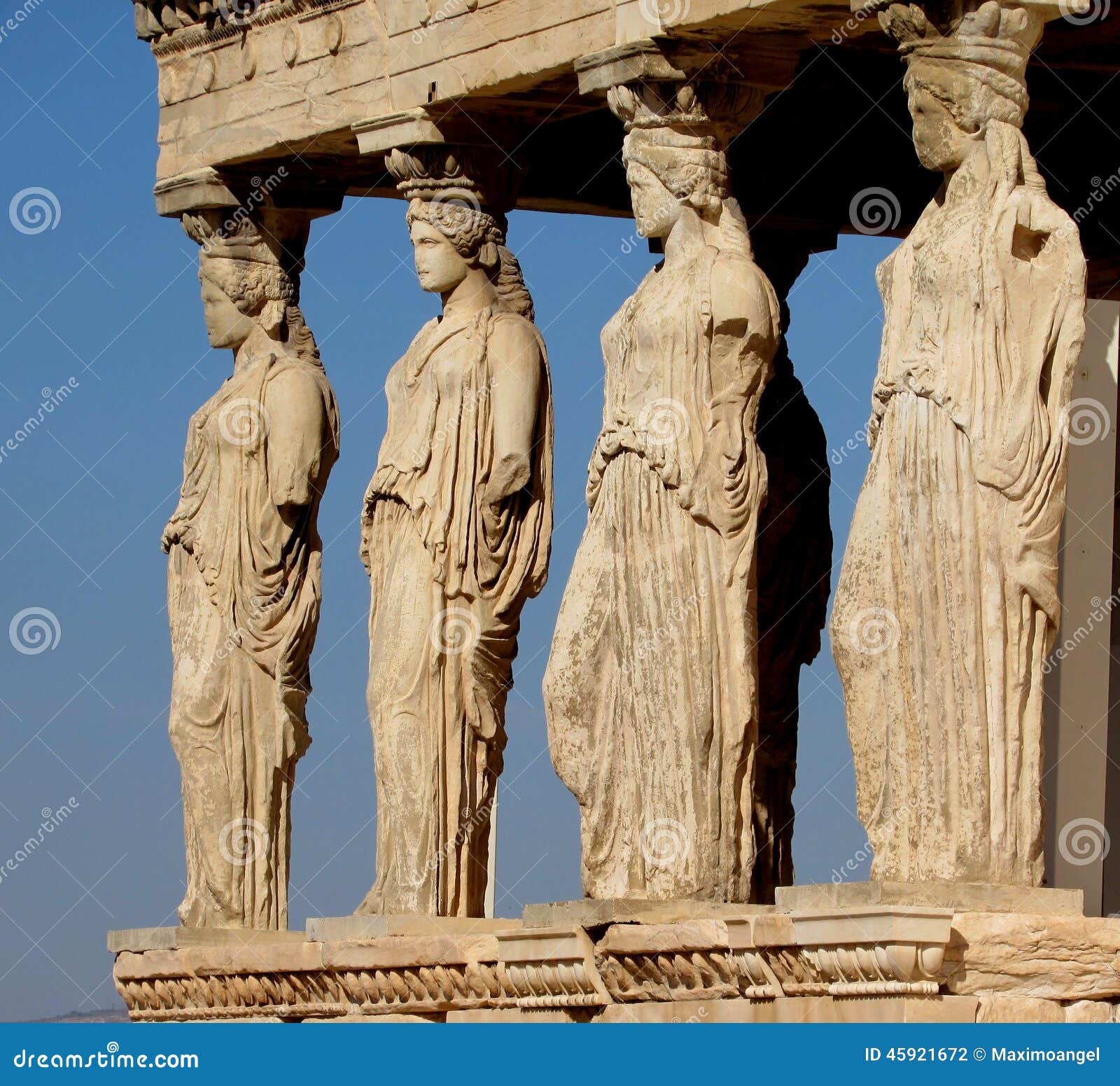 The Caryatids, Greece stock photo. Image of young, parthenon - 45921672