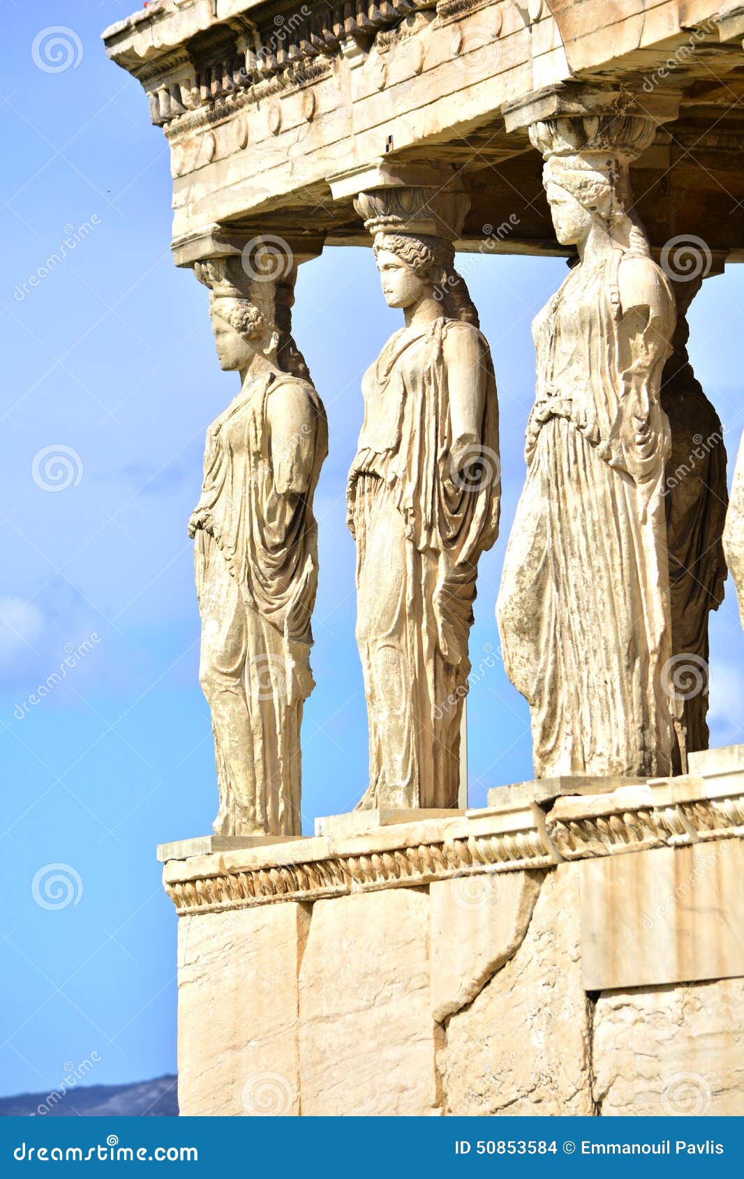 Caryatids stock photo. Image of 19th, erechtheion, attica - 50853584