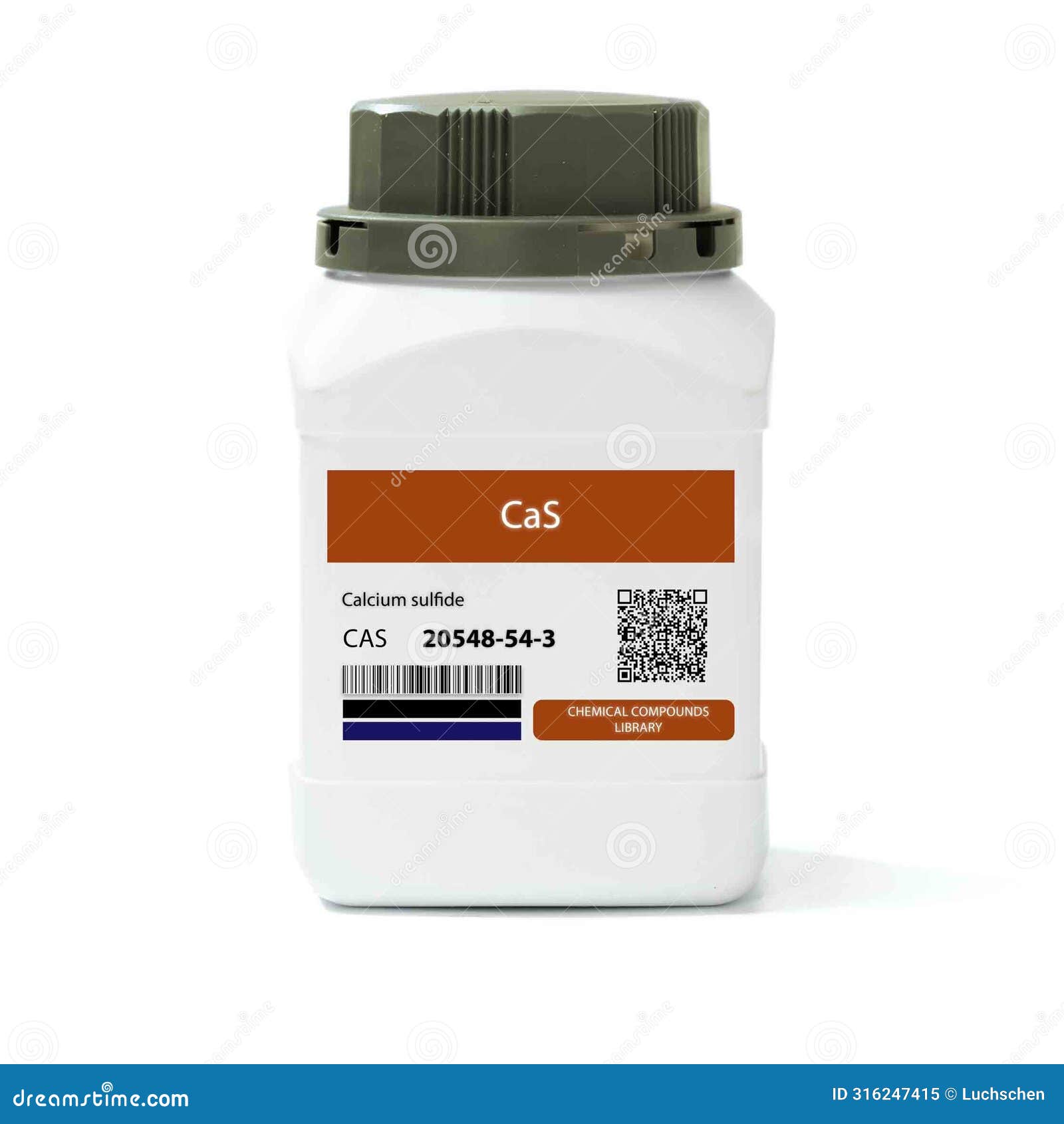 CaS - Calcium Sulfide stock image. Image of compound - 316247415