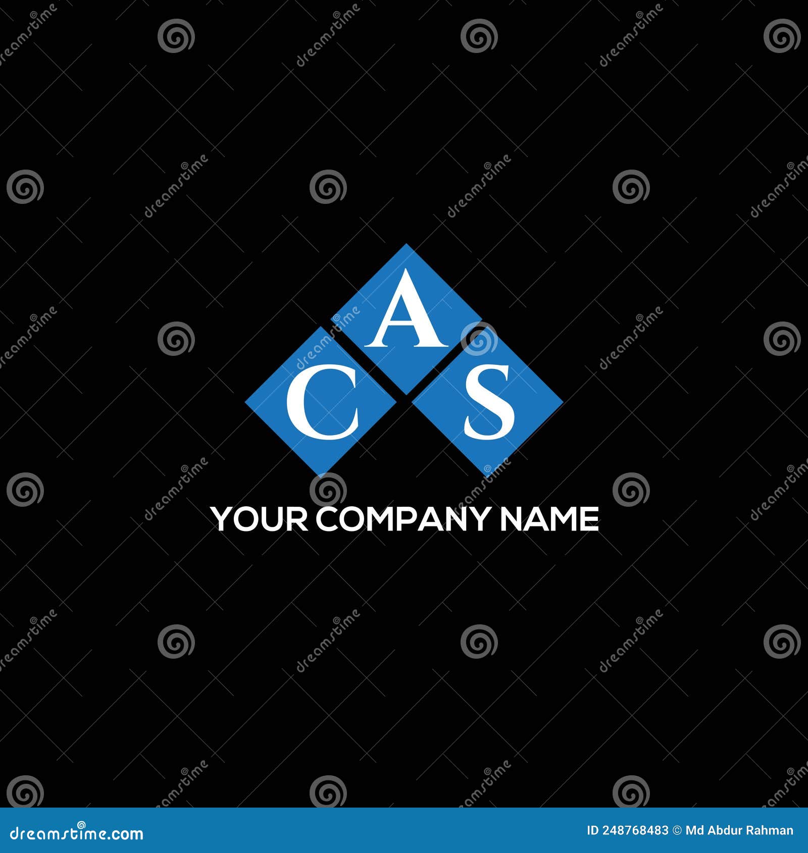 CAS Letter Logo Design On BLACK Background. CAS Creative Initials ...