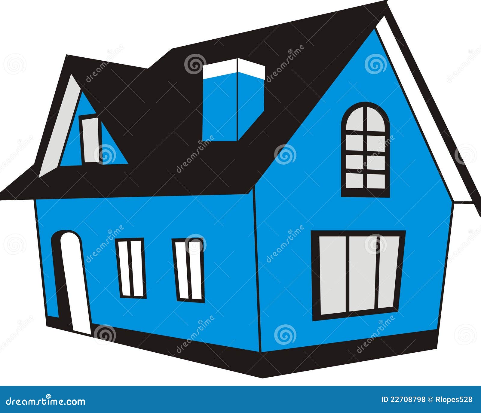 Casa azul ilustración del vector. Ilustración de vivienda - 22708798