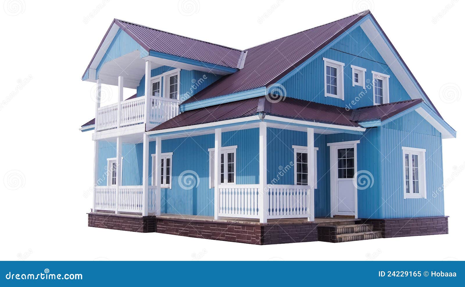 Casa azul en blanco imagen de archivo. Imagen de americano - 24229165