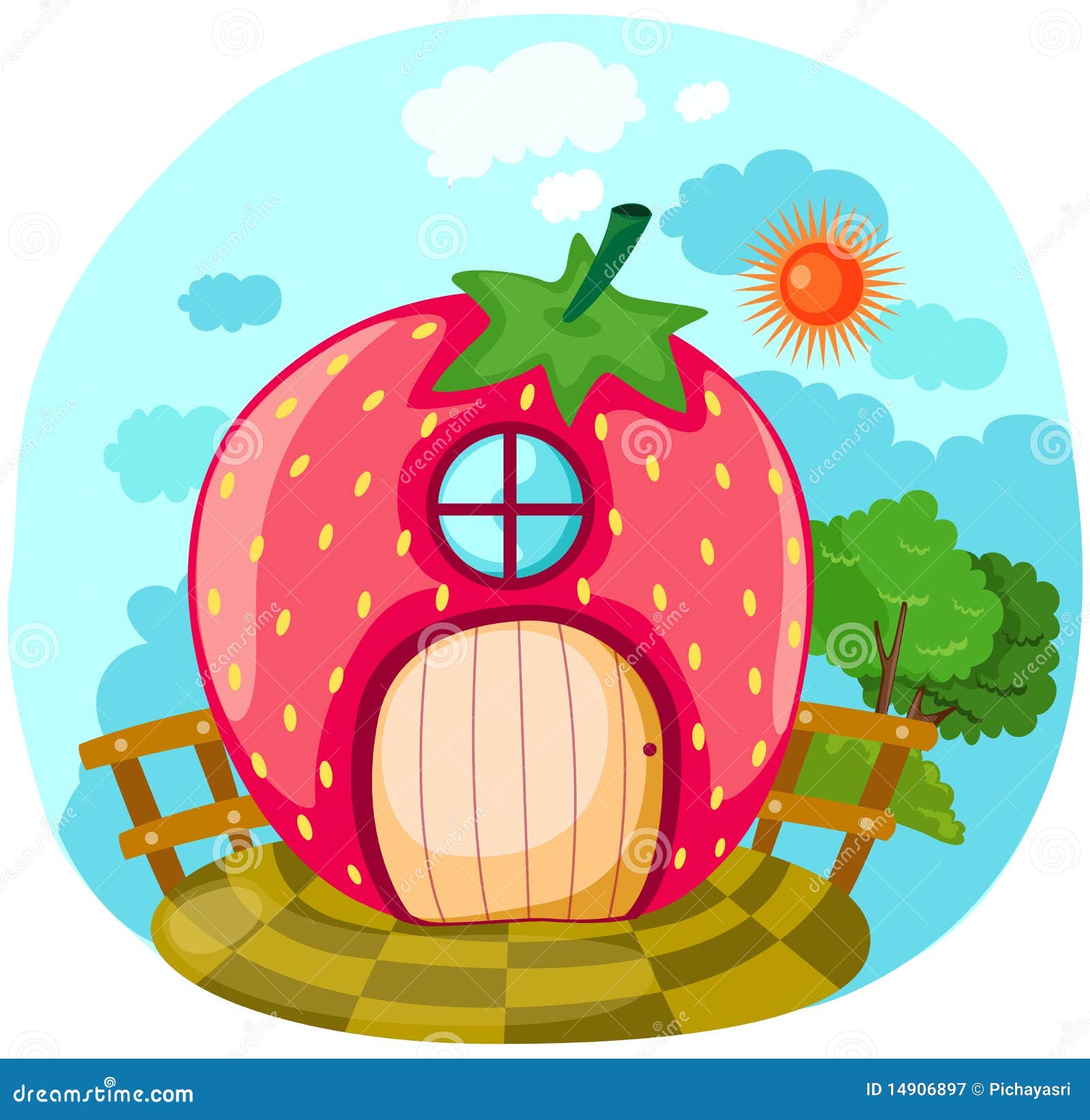 Casa da morango ilustração do vetor. Ilustração de desenho - 14906897