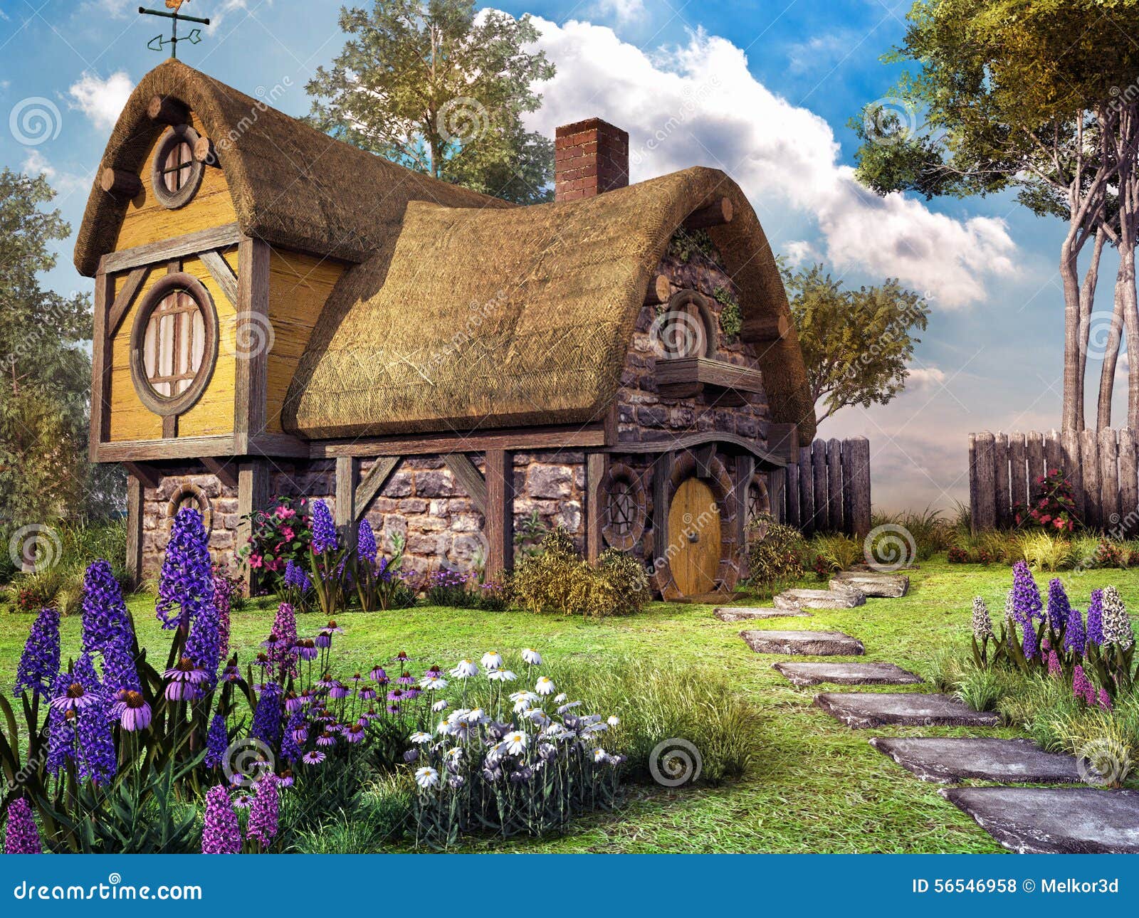 Casa de hadas stock de ilustración. Ilustración de viejo - 56546958