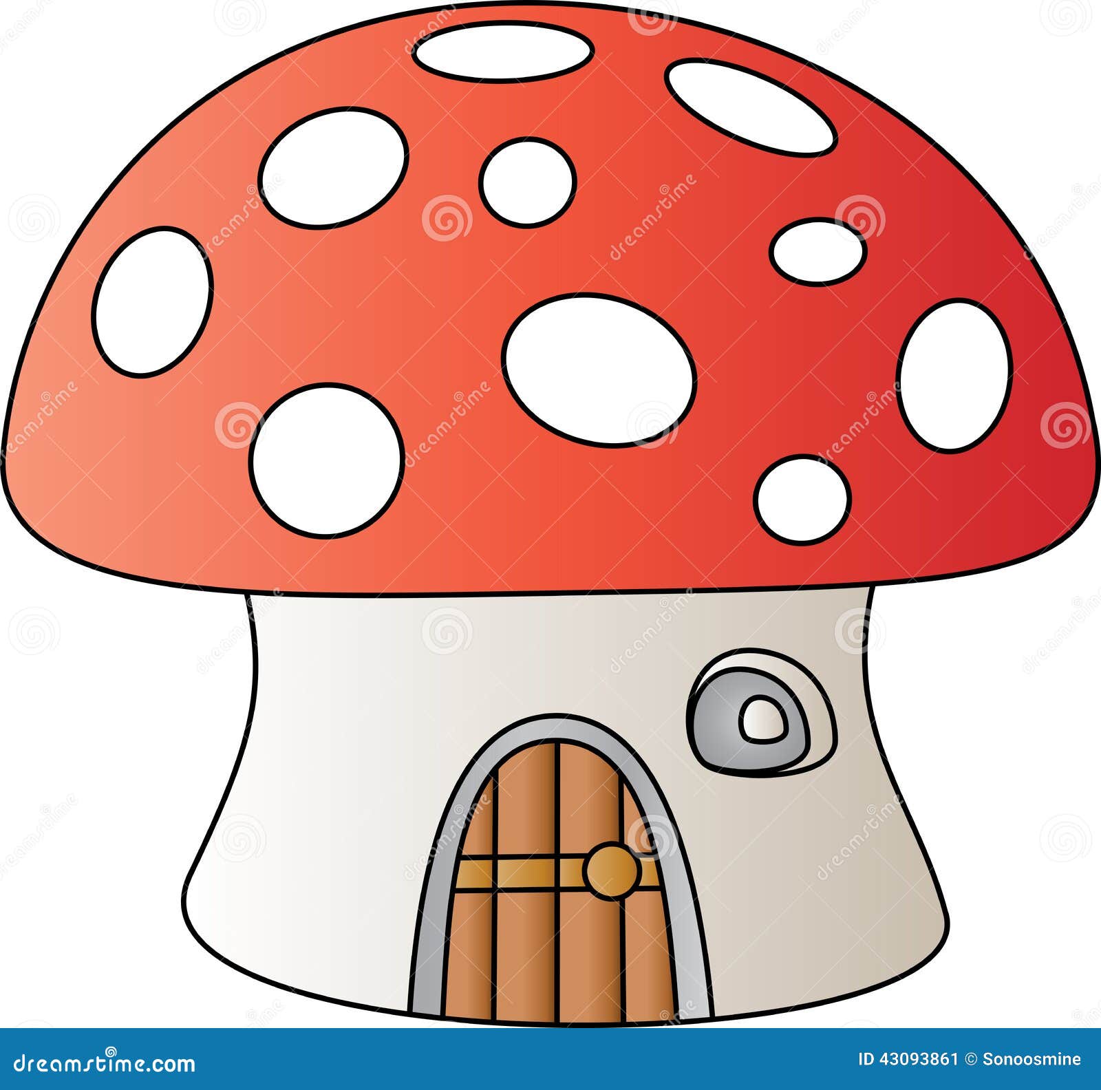 Casa de la seta ilustración del vector. Ilustración de rojo - 43093861