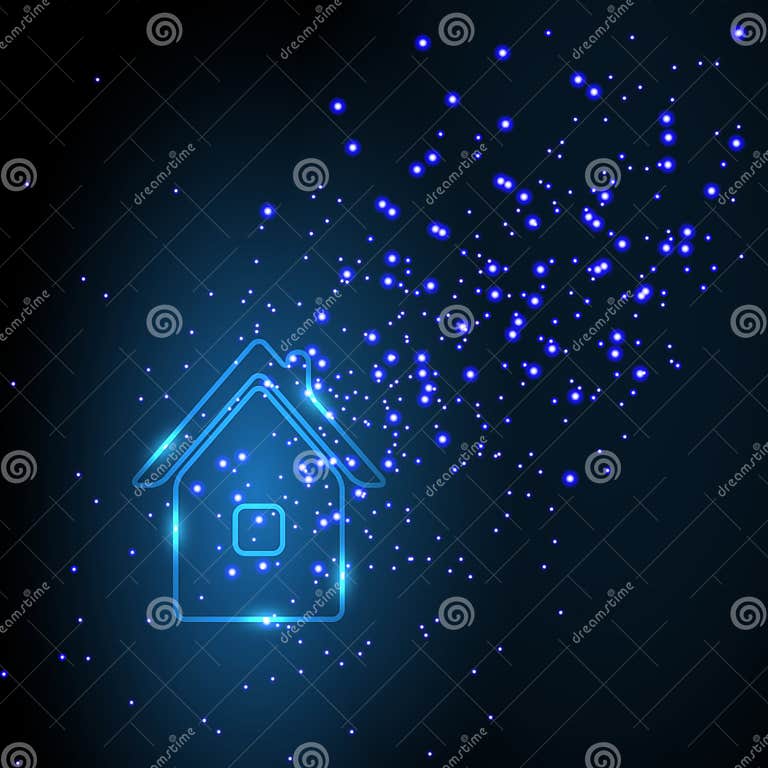 Casa de néon ilustração do vetor. Ilustração de brilhantemente - 42872336