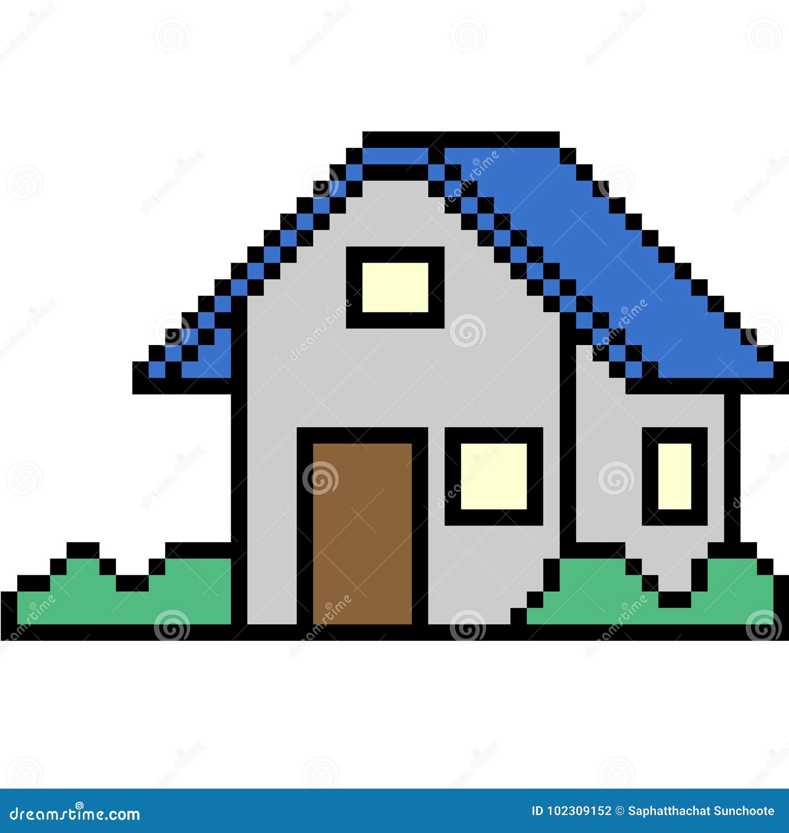 Casa Del Arte Del Pixel Del Vector Ilustración del Vector - Ilustración ...