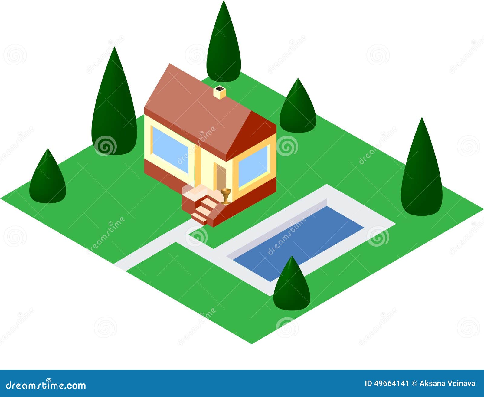 Casa del vector 3D ilustración del vector. Ilustración de caminos ...