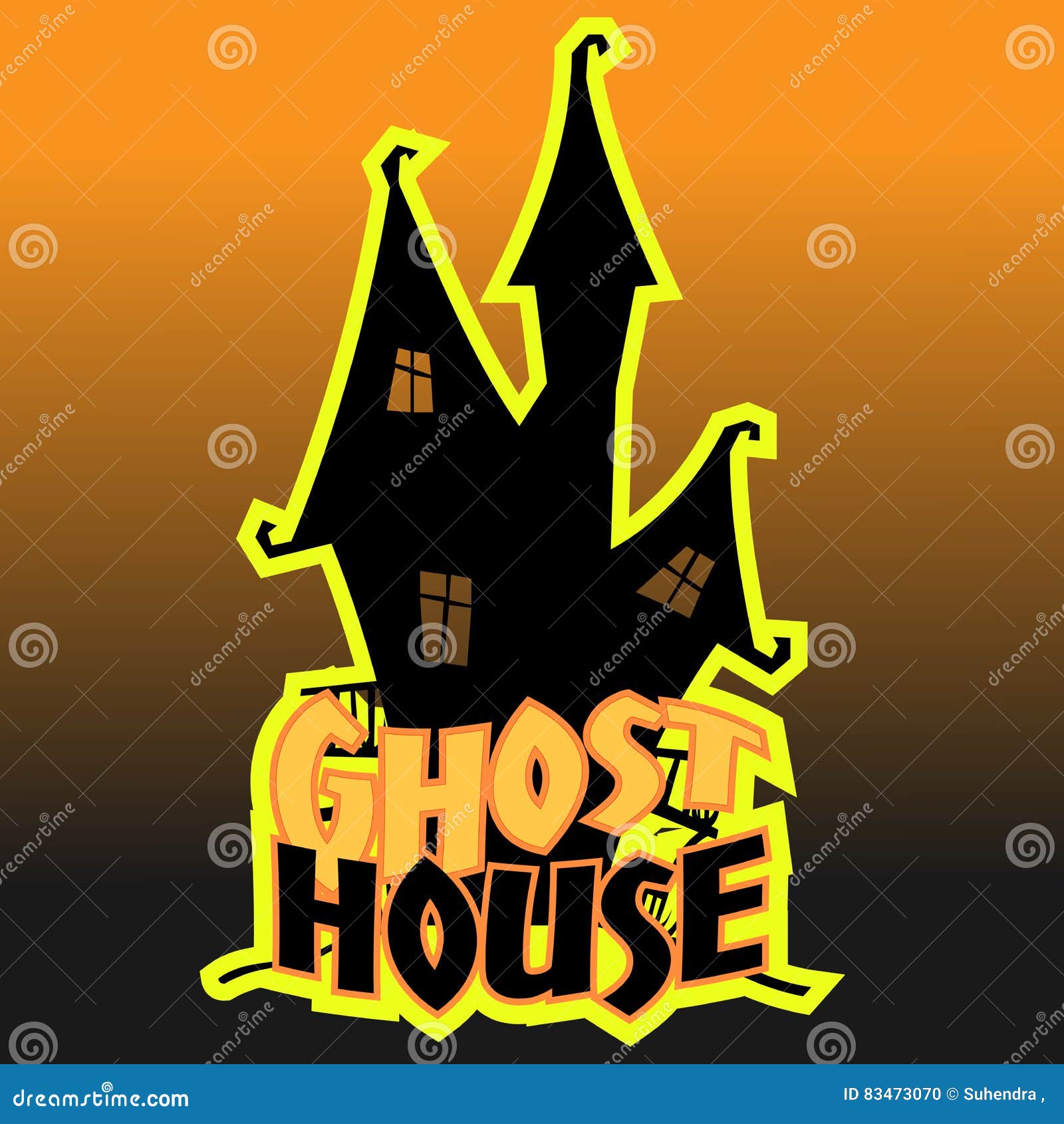 Casa do fantasma do vetor ilustração stock. Ilustração de feliz - 83473070