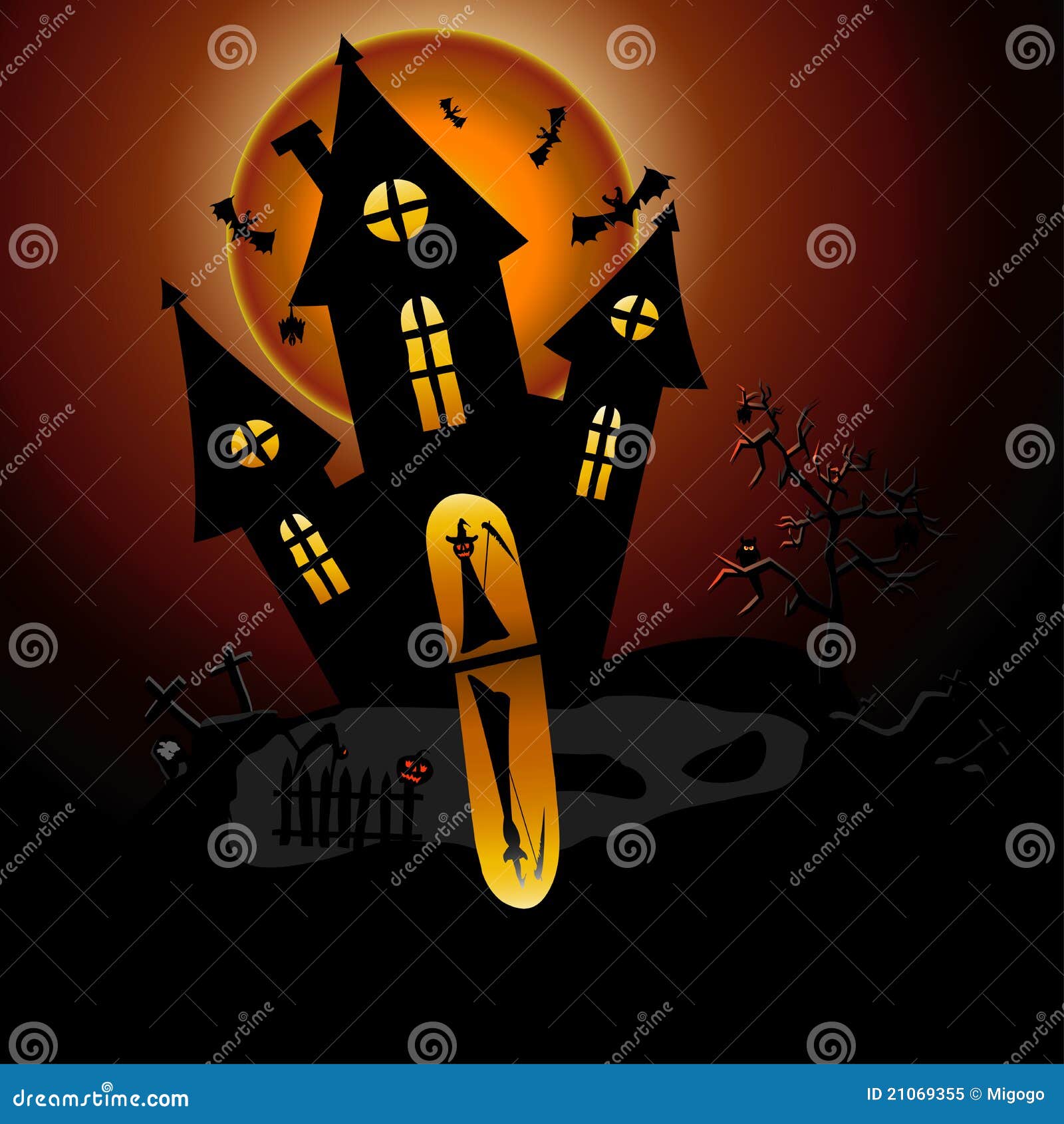 Casa Do Horror E Dos Fantasmas Ilustração do Vetor - Ilustração de ...