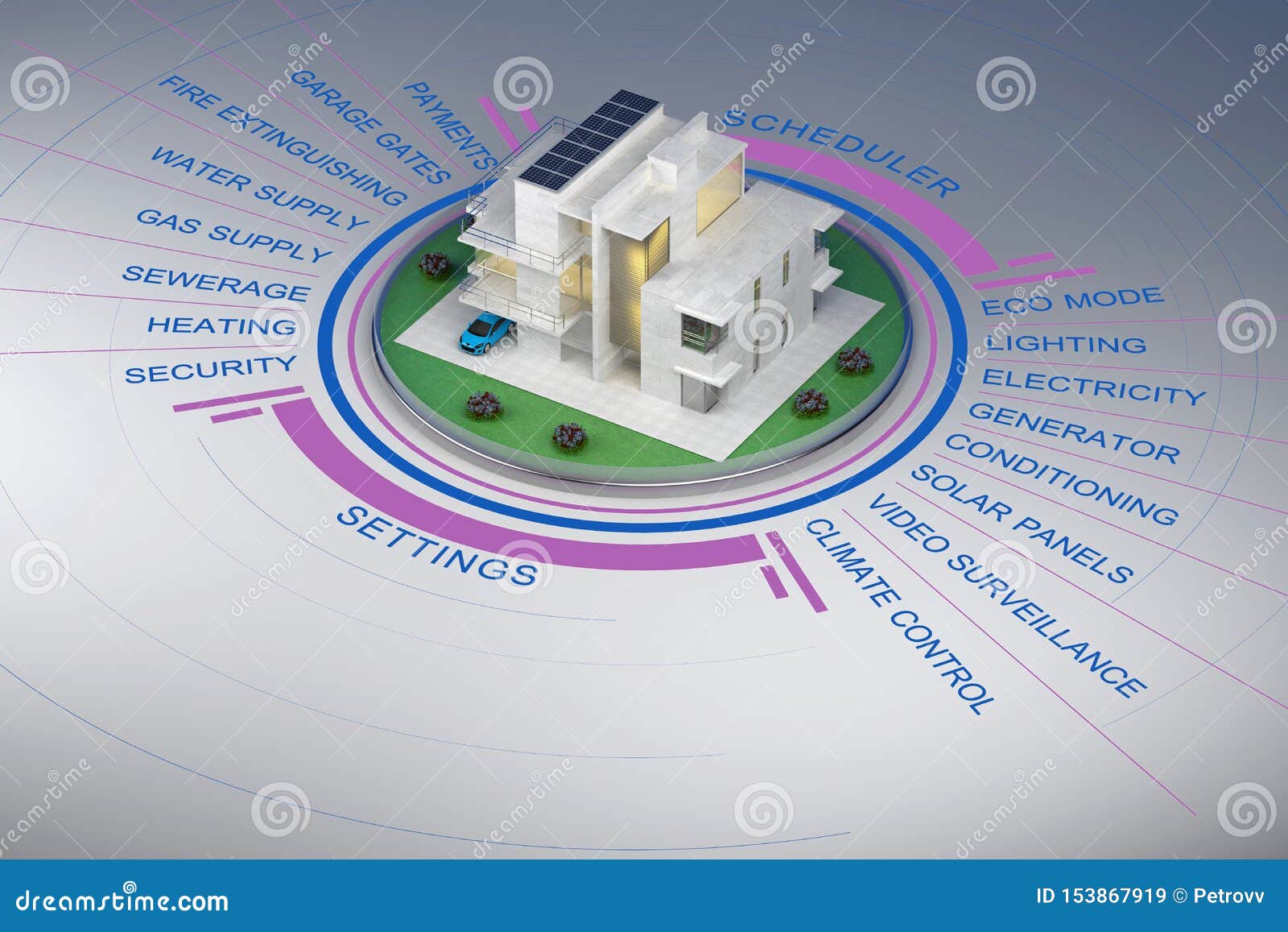 Casa Elegante Moderna Con Infographics Stock de ilustración ...