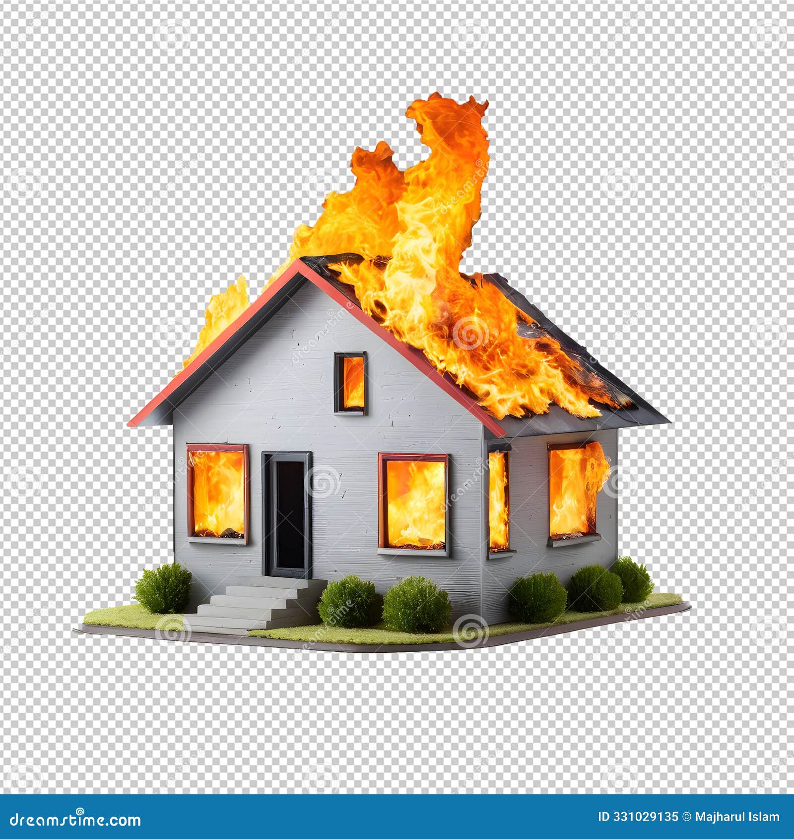 Casa En Llamas Aislada En Fondo Transparente Imagen de archivo - Ilustración de incensario ...