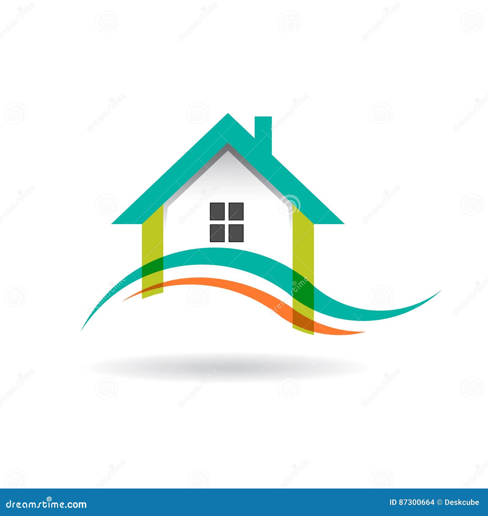 Casa Logo Wave ilustração do vetor. Ilustração de real - 87300664