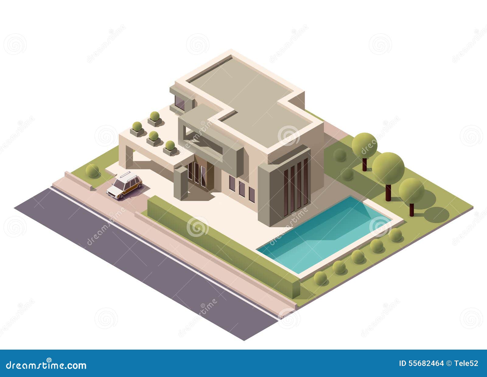 Casa Moderna Isométrica Del Vector Ilustración del Vector - Ilustración ...