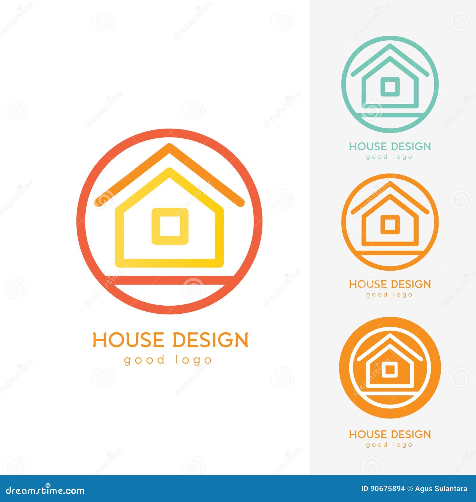 Casa Moderna Logo Design Template Flat Simple Ilustración del Vector ...