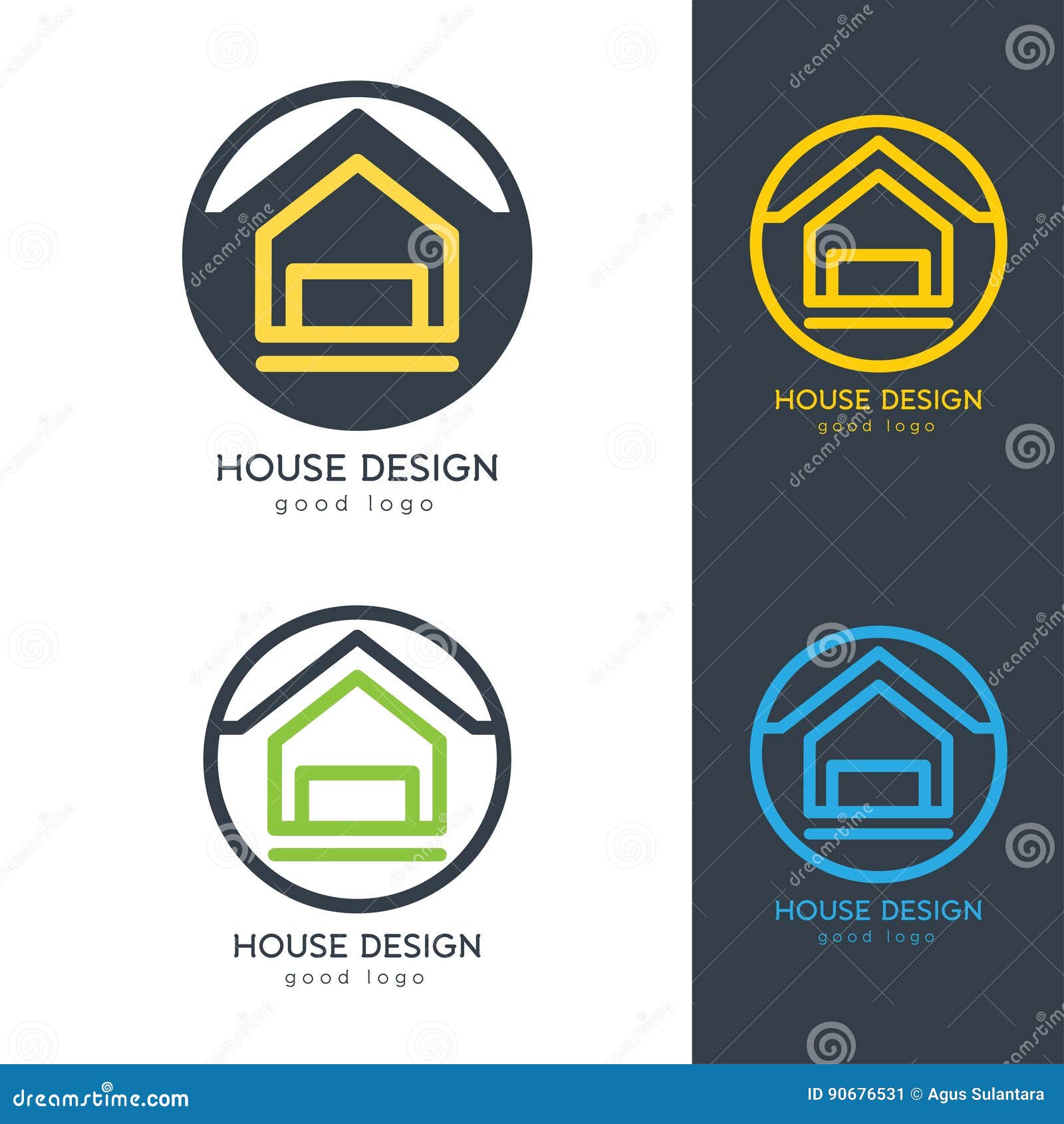 Casa Moderna Logo Design Template Flat Simple Ilustración del Vector ...
