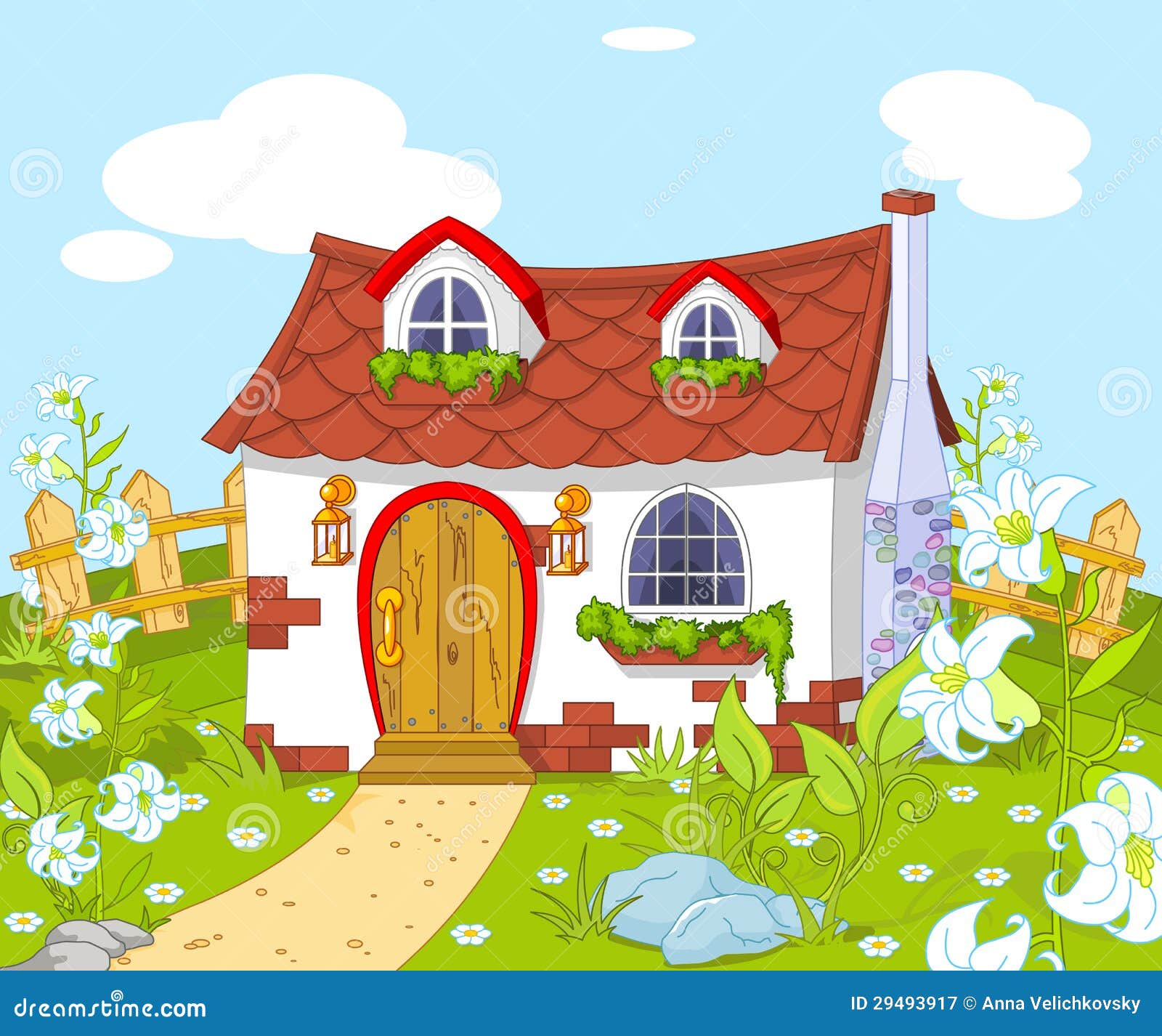 Casa pequena bonito ilustração do vetor. Ilustração de projeto - 29493917