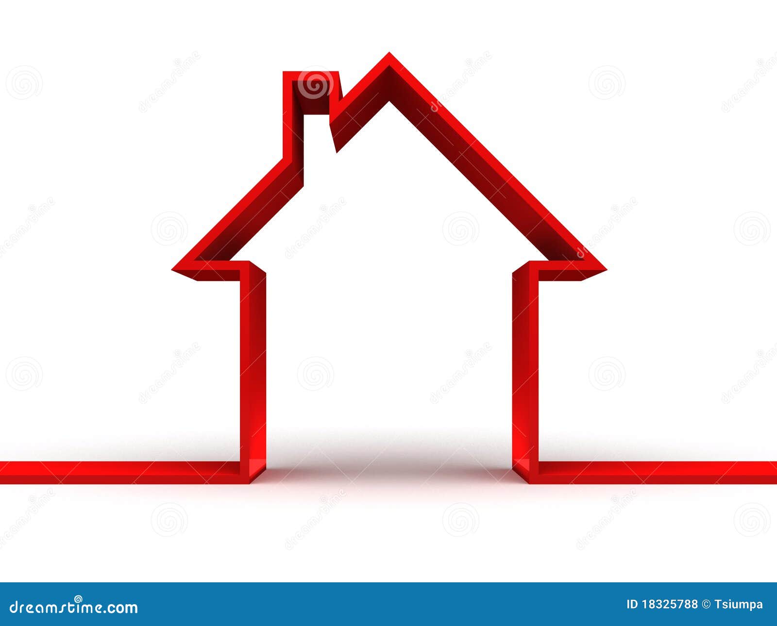 Casa roja 3d stock de ilustración. Ilustración de exterior - 18325788