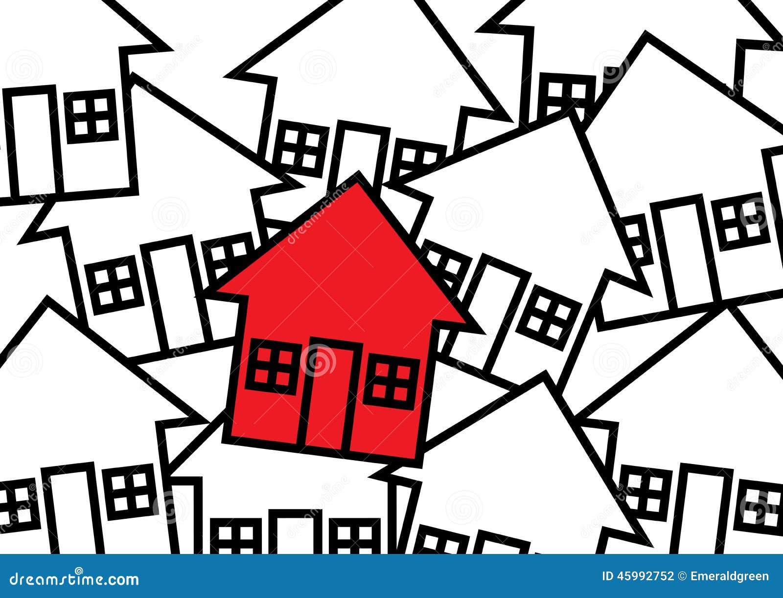 Casa roja ilustración del vector. Ilustración de blanco - 45992752