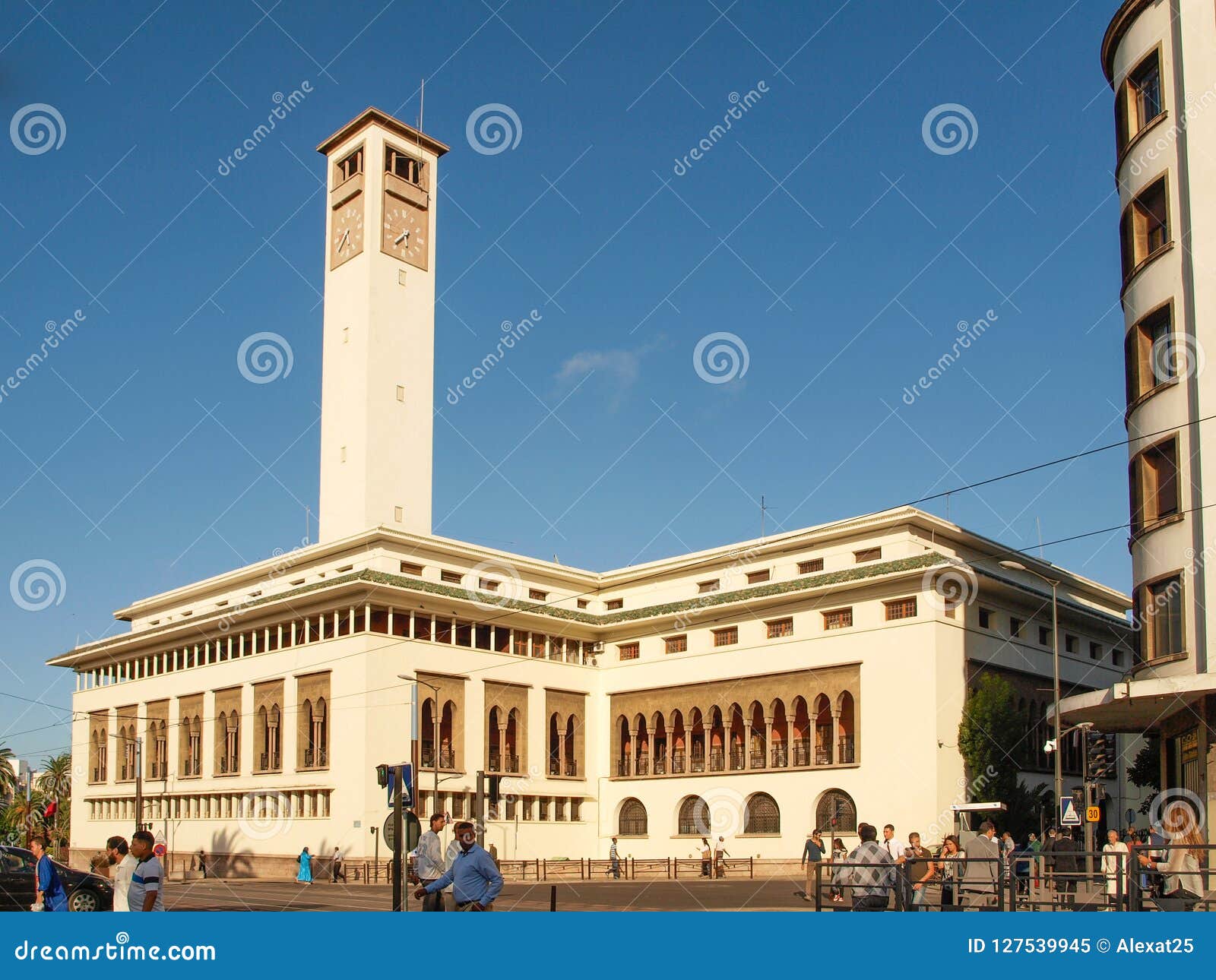 Casablanca Morocco - Clock Tower Editorial Image - Image of white ...
