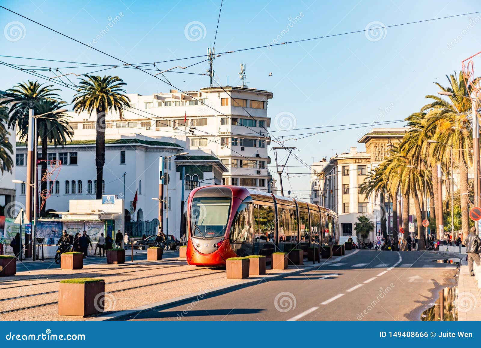Casablanca Morocco ,Feb 16 . 2018 , a Tram in the Prefecture of ...