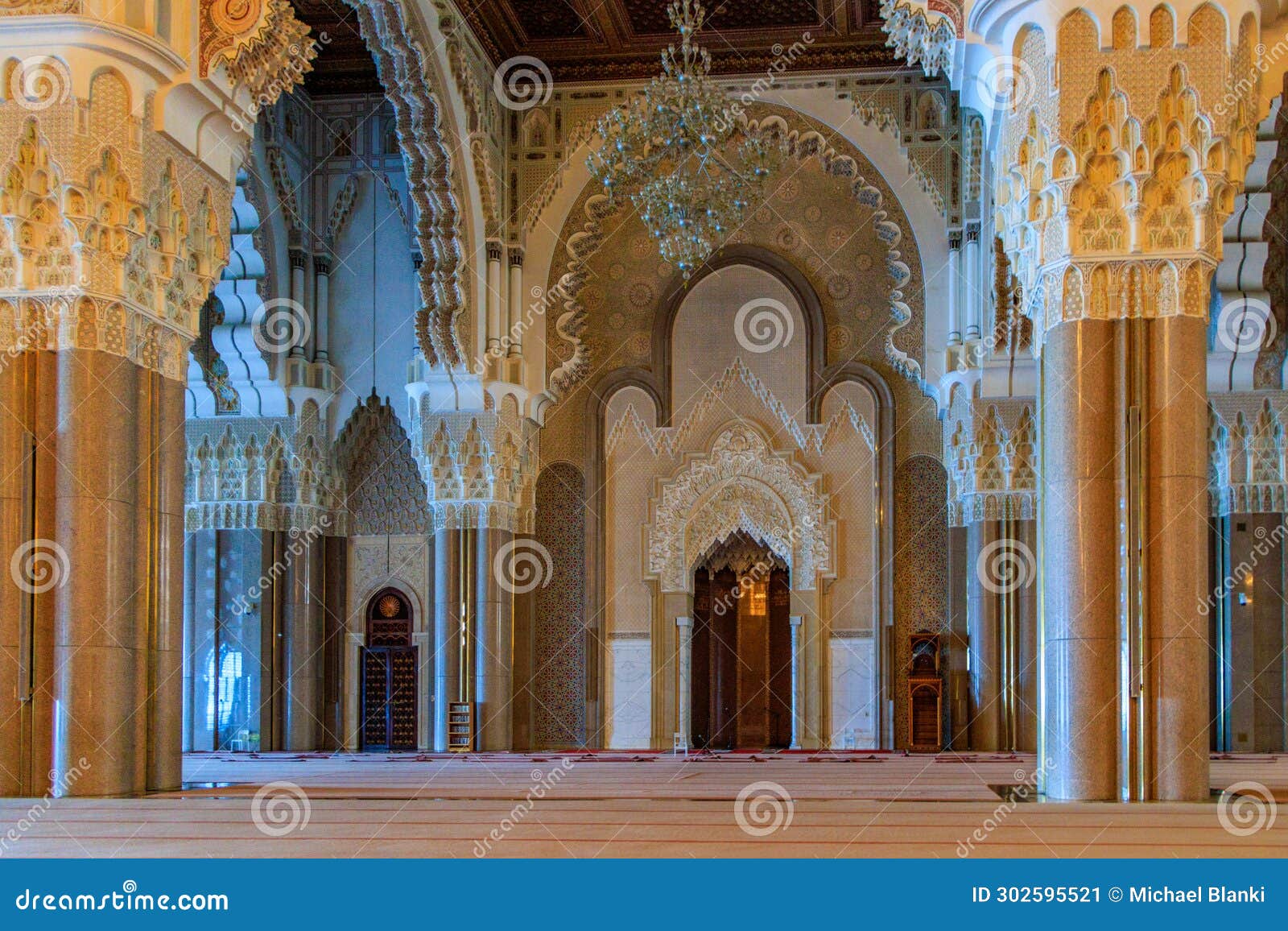 CASABLANCA, MOROCCO. Interior of Hassan II Mosque. it is the Largest ...