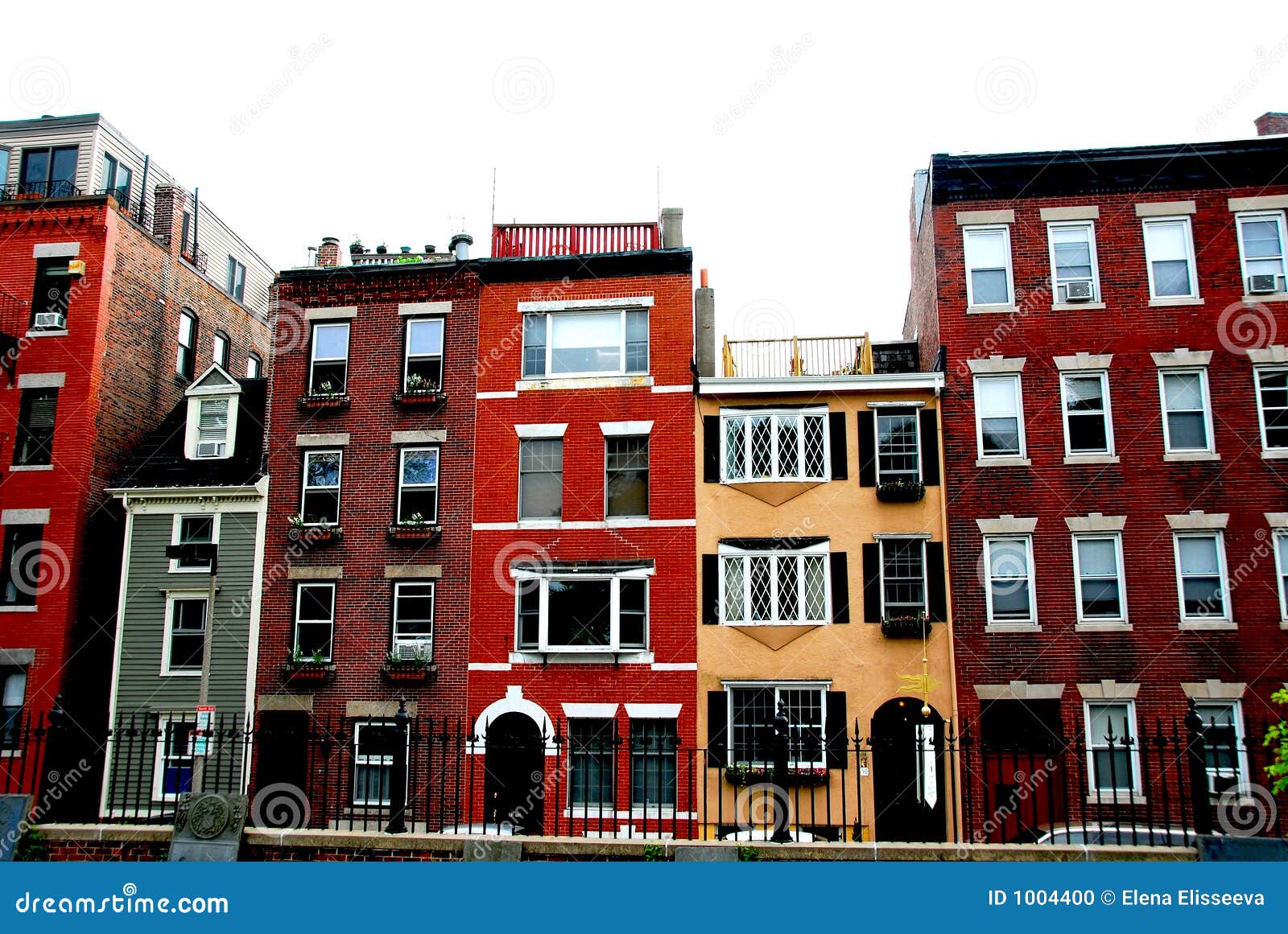 Casas de Boston foto de archivo. Imagen de edificios, turista - 1004400