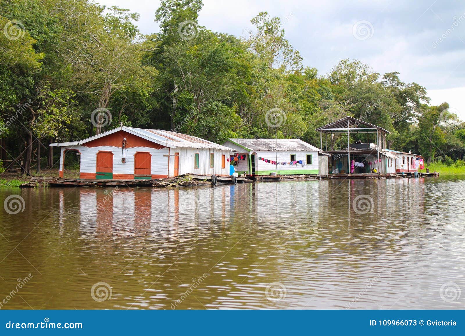 Casas Do Rio Amazonas Em Amazonas, Brasil Imagem de Stock - Imagem de ...