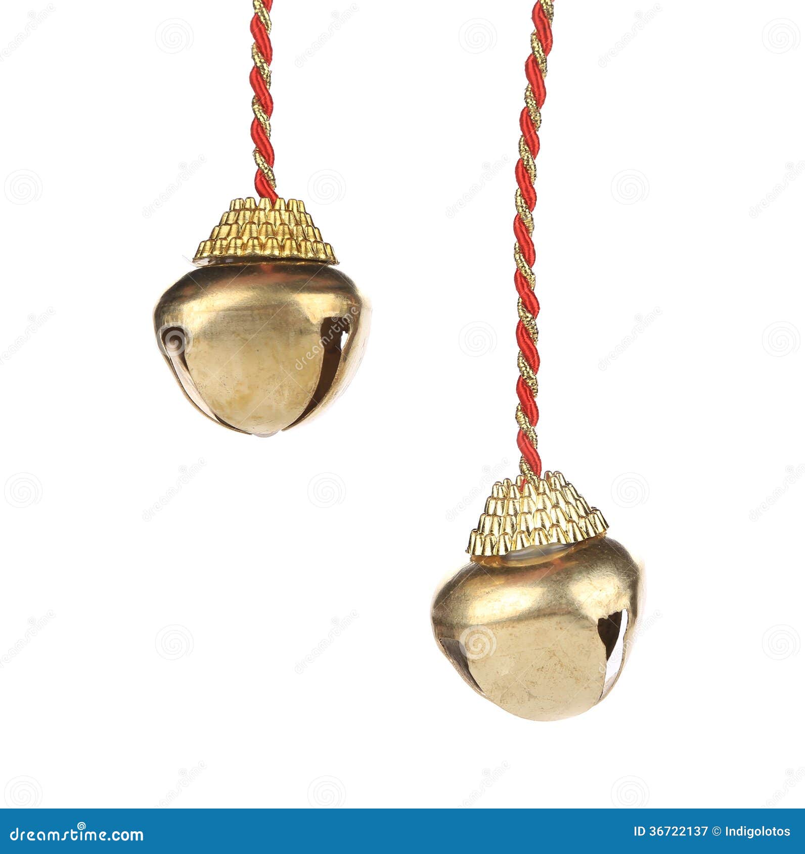 Cascabeles De Oro En Una Cuerda. Imagen de archivo - Imagen de alarmas ...