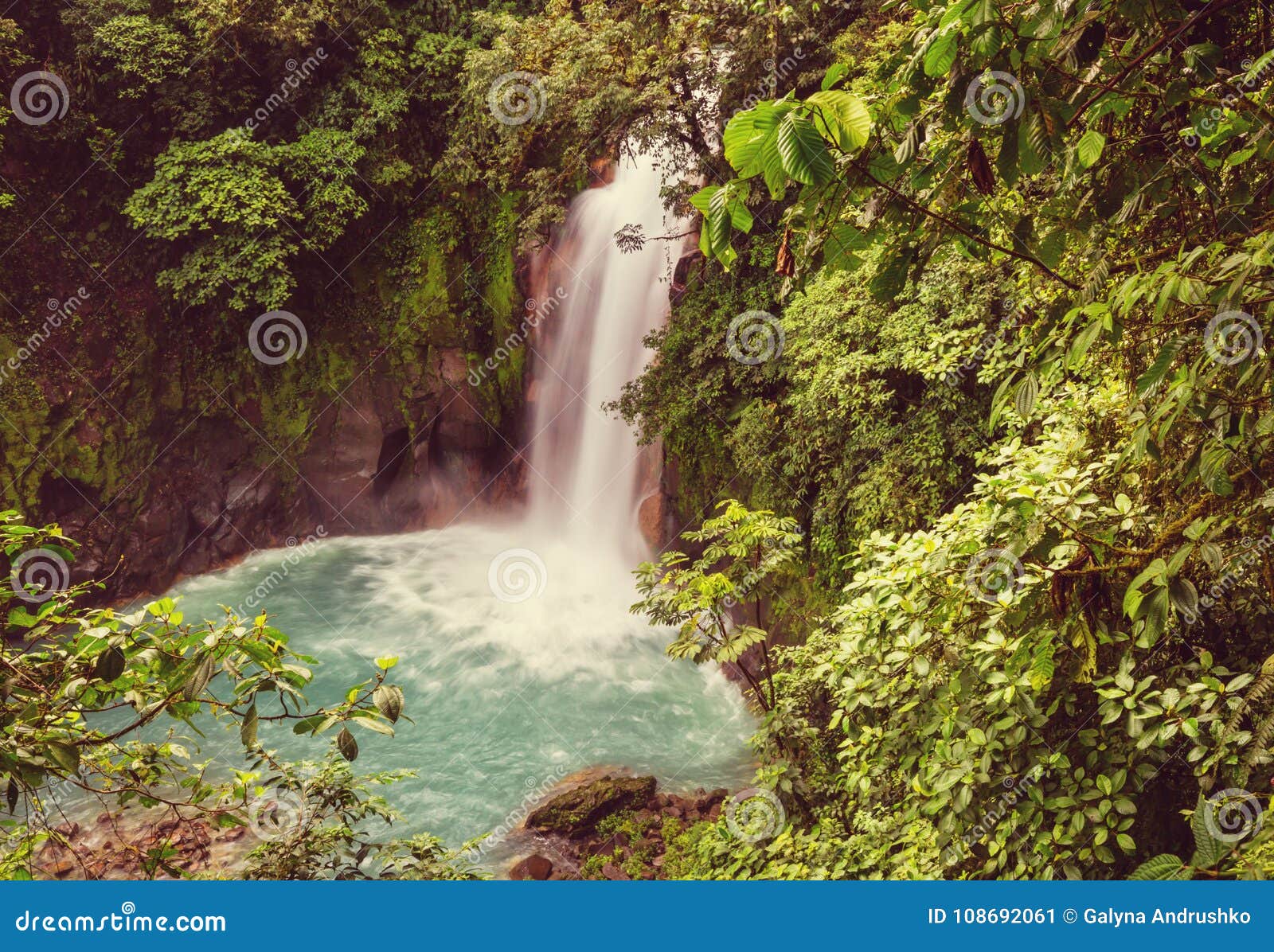 Cascada en Costa Rica imagen de archivo. Imagen de excursionista ...