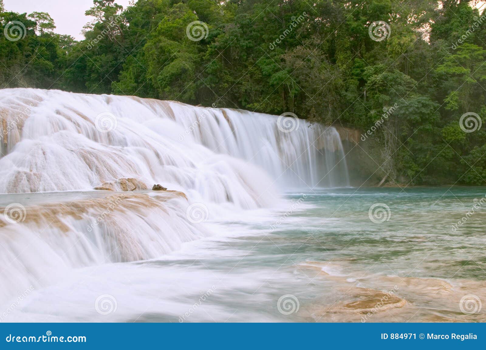 Cascadas De Agua Azul Waterfalls. Agua Azul. Stock Photo ...