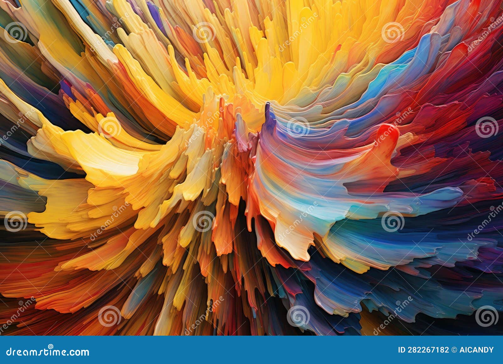 Cascade of Abstract Colors Descending Like a Waterfall, Imbuing the ...