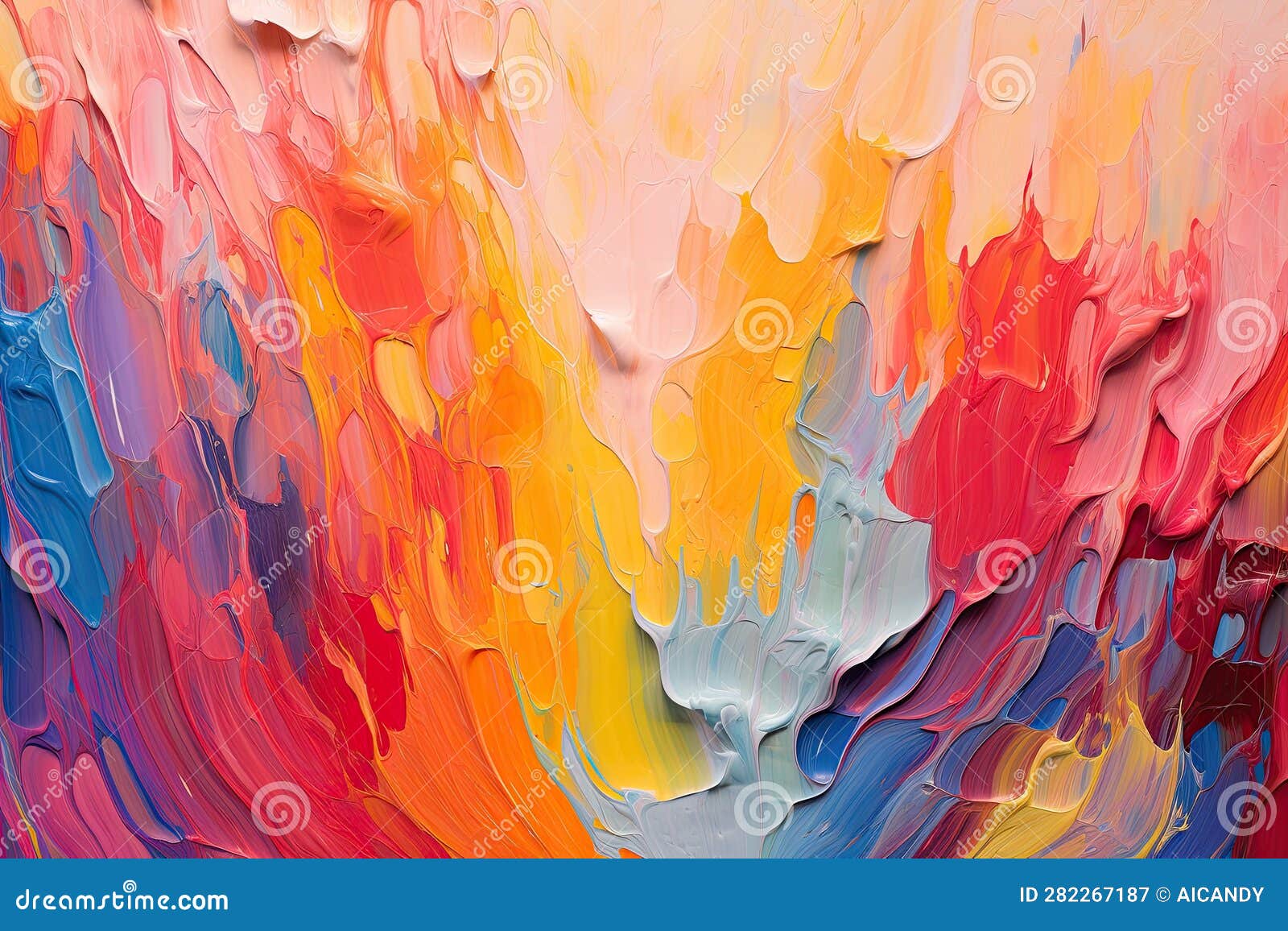 Cascade of Abstract Colors Descending Like a Waterfall, Imbuing the ...