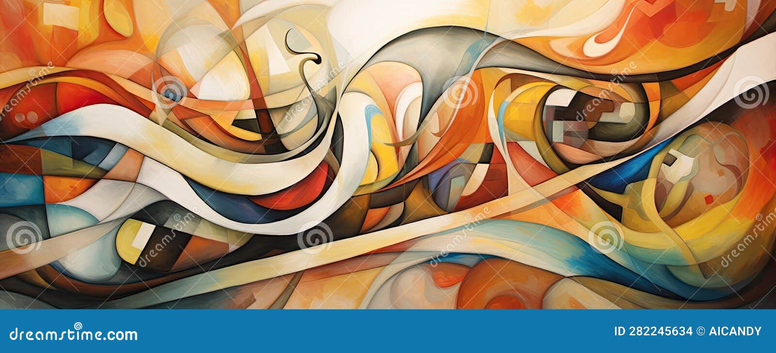 Cascade of Abstract Shapes and Patterns, Flowing in a Rhythmic Motion ...