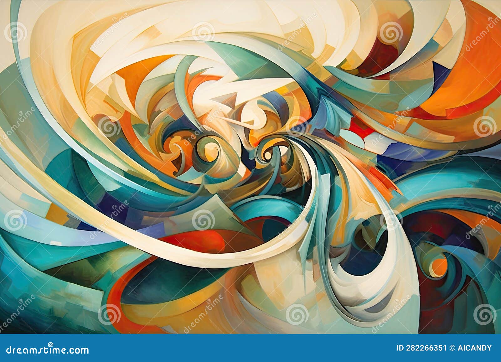 Cascade of Abstract Shapes and Patterns, Flowing in a Rhythmic Motion ...