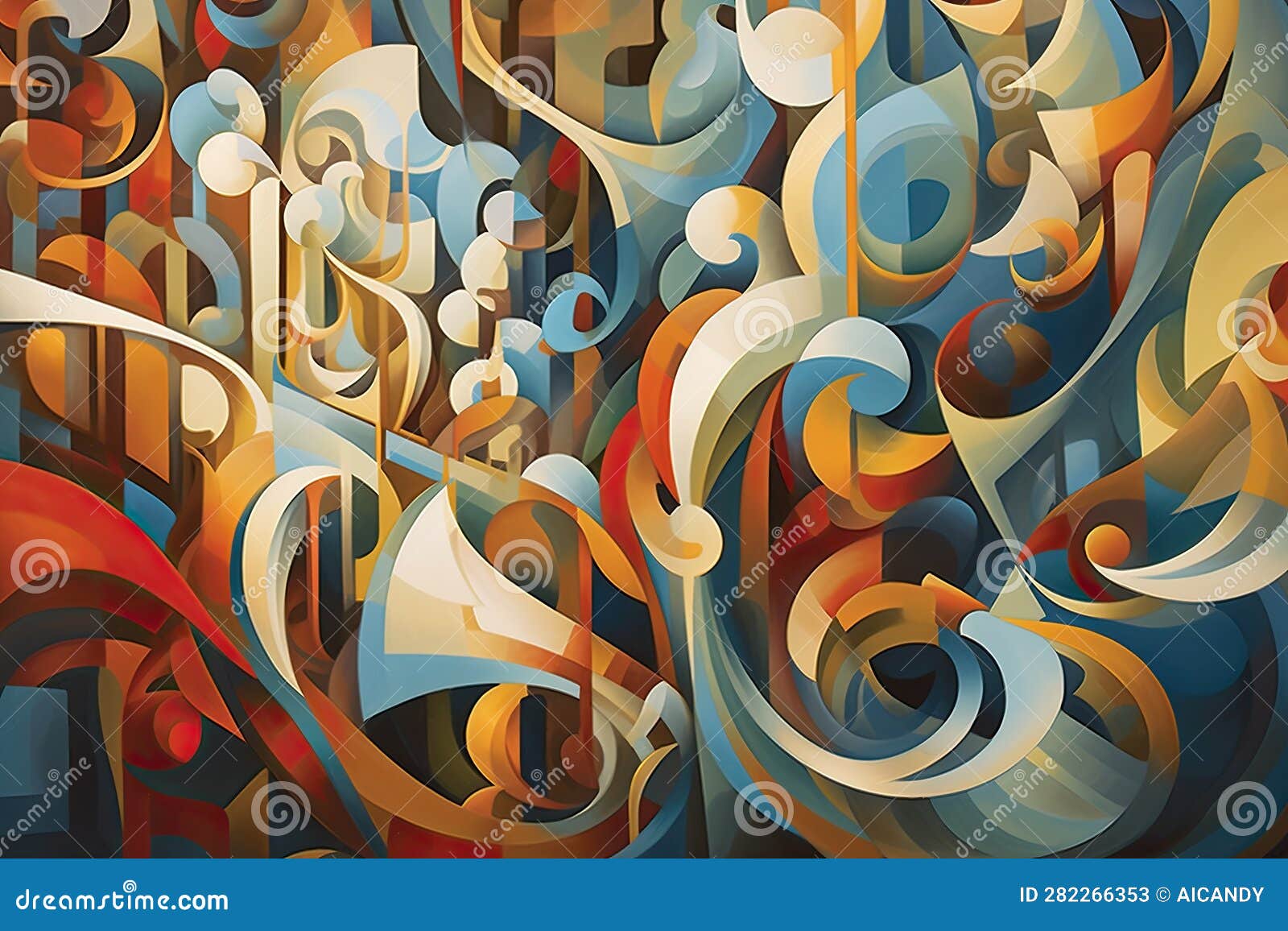 Cascade of Abstract Shapes and Patterns, Flowing in a Rhythmic Motion ...