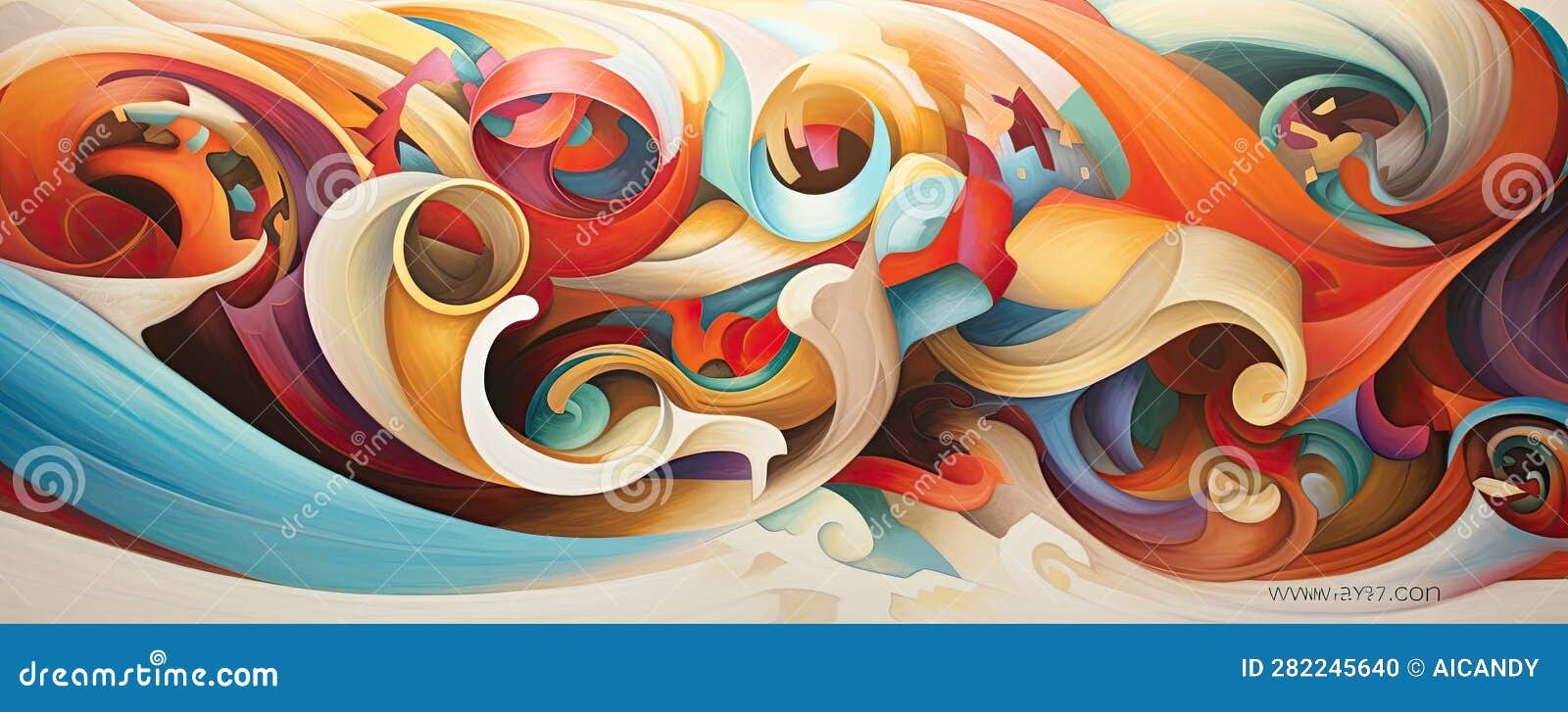 Cascade of Abstract Shapes and Patterns, Flowing in a Rhythmic Motion ...