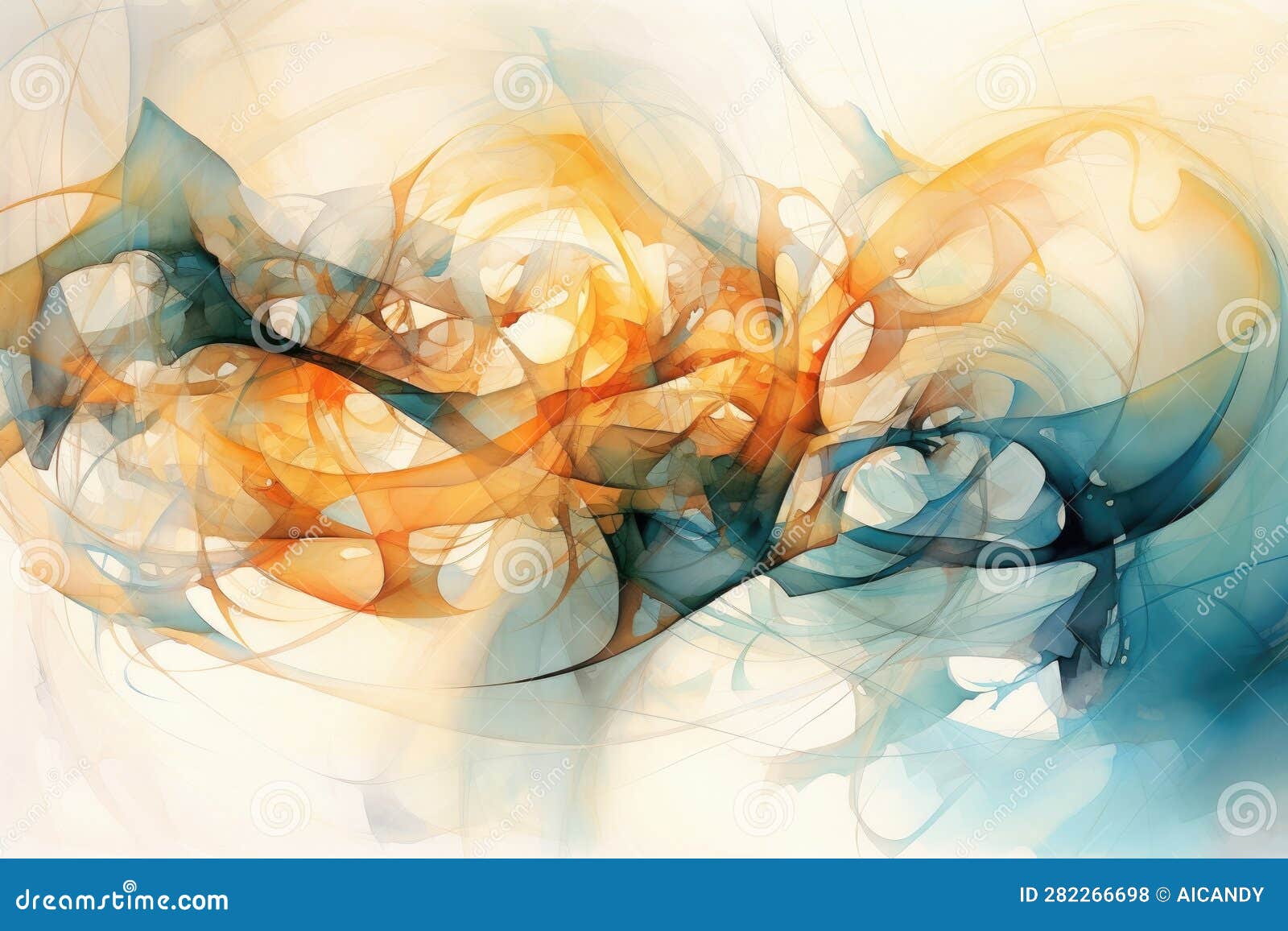 Cascade of Abstract Shapes and Swirling Forms, Infusing the Composition ...
