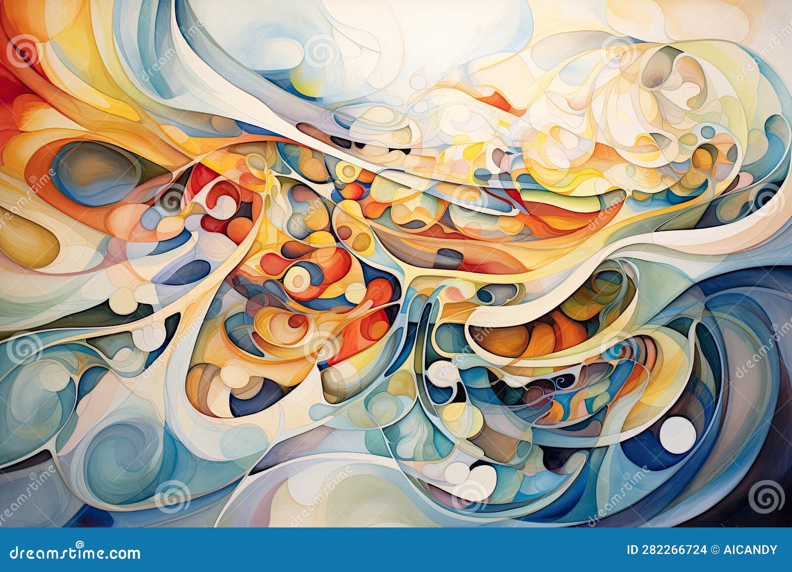 Cascade of Abstract Shapes and Swirling Forms, Infusing the Composition ...