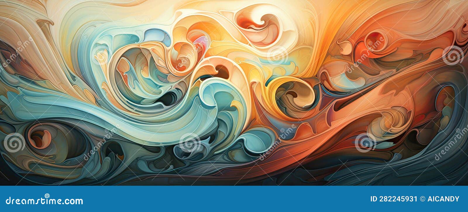 Cascade of Abstract Shapes and Swirling Forms, Infusing the Composition ...