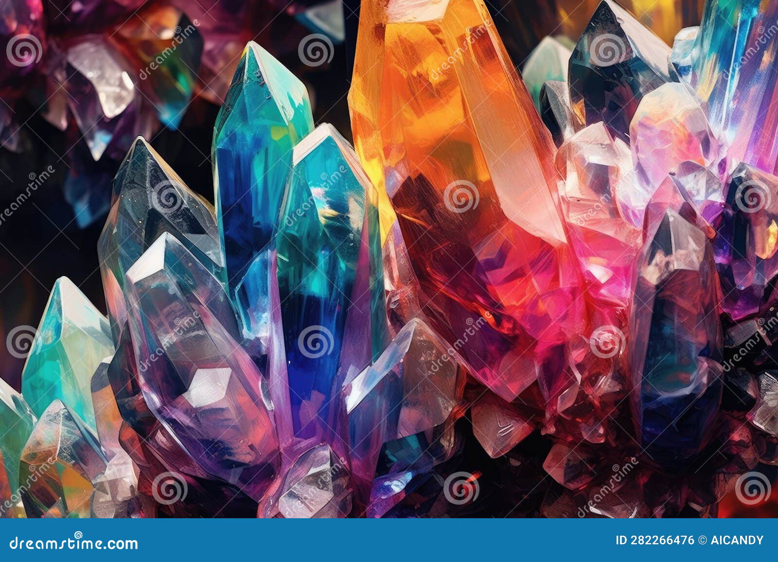 Cascade of Colorful Crystals and Abstract Reflections, Capturing the ...