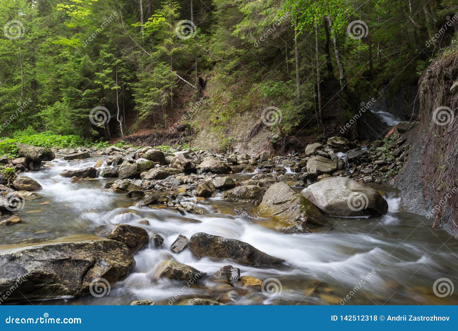 Cascade Falls Over Old Plum River with Rocks in the Forest Stock Photo ...
