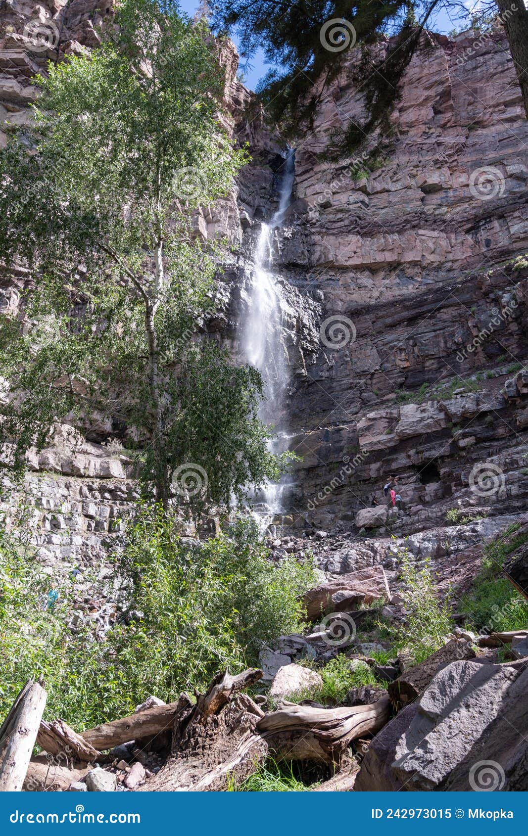 Cascade Falls Waterfall in Ouray Colorado Stock Image - Image of park ...