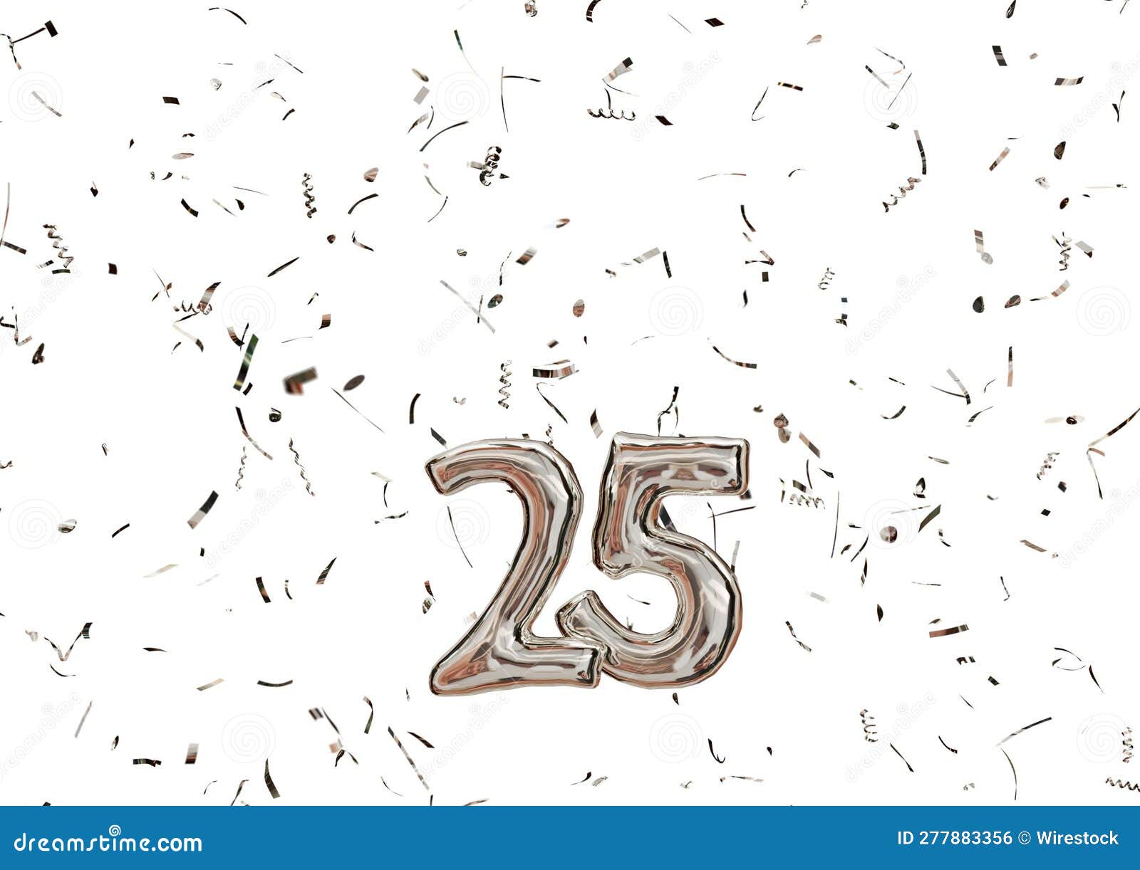 Cascade of Golden Confetti with a Highlighted Number Twenty Five ...