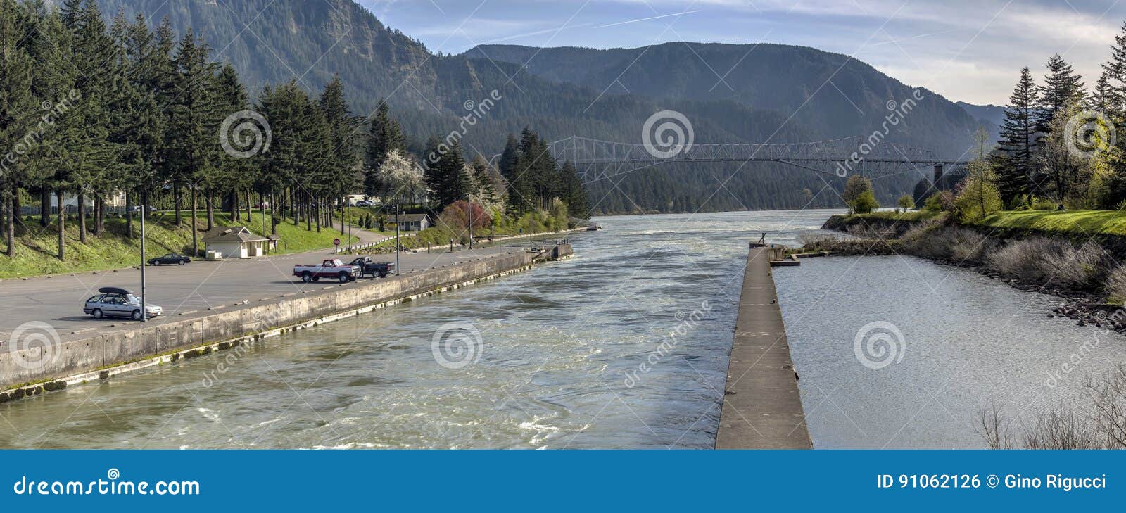 Cascade Locks Panorama Oregon State. Stock Photo - Image of travels ...